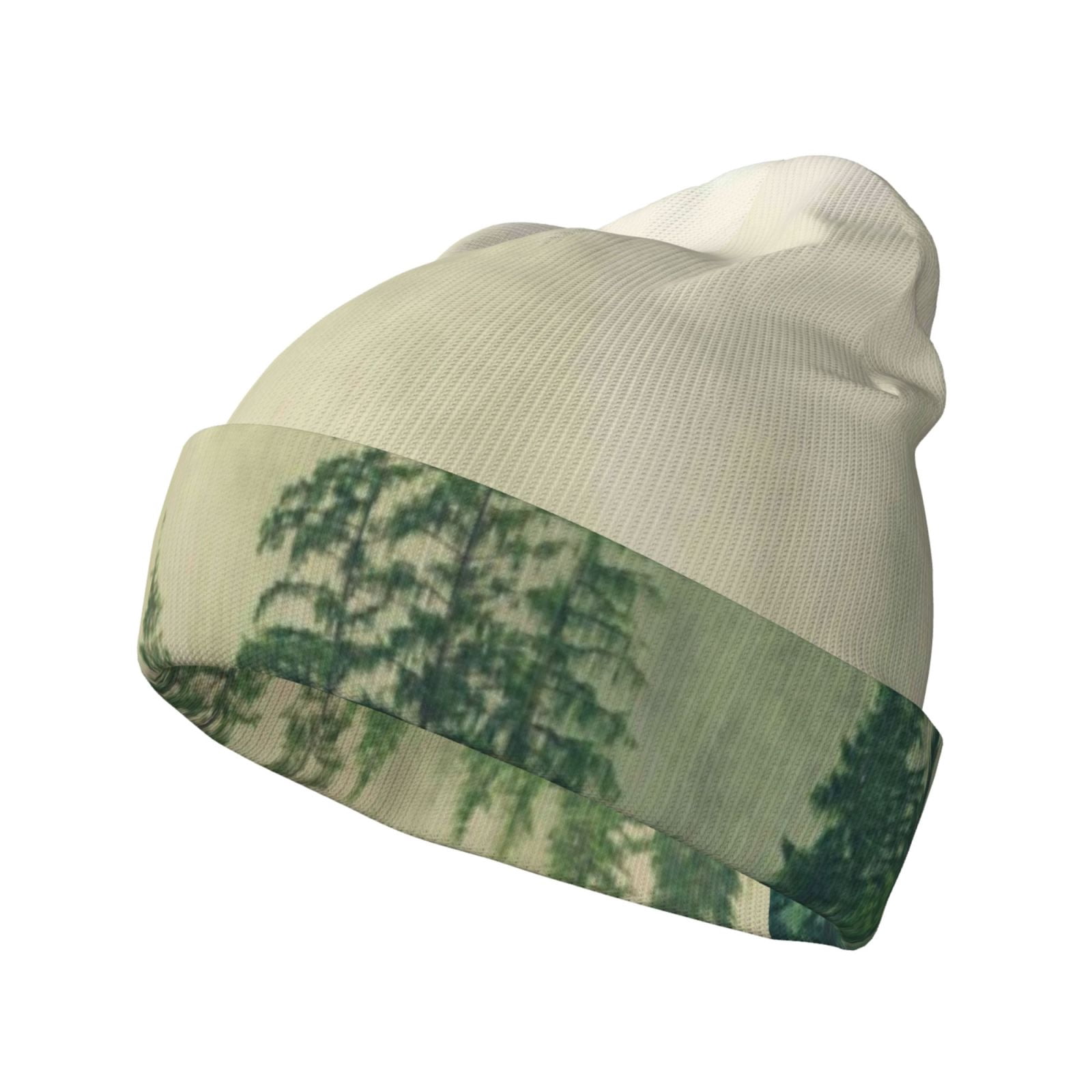 Picia Fog Forest Pattern Knitted Beanie Hat for Men and Women , Unisex ...