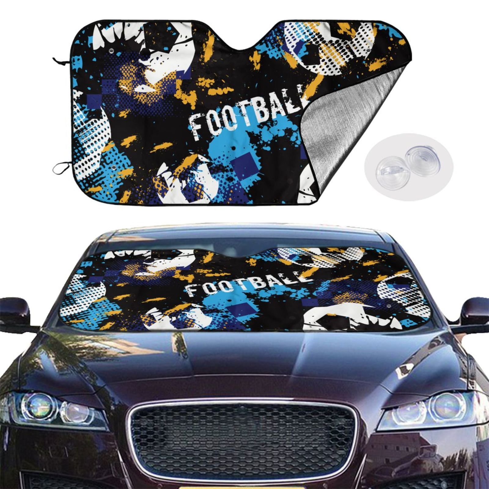 Picia Football Curved Windshield Sunshade Accordion Folding Style Auto ...