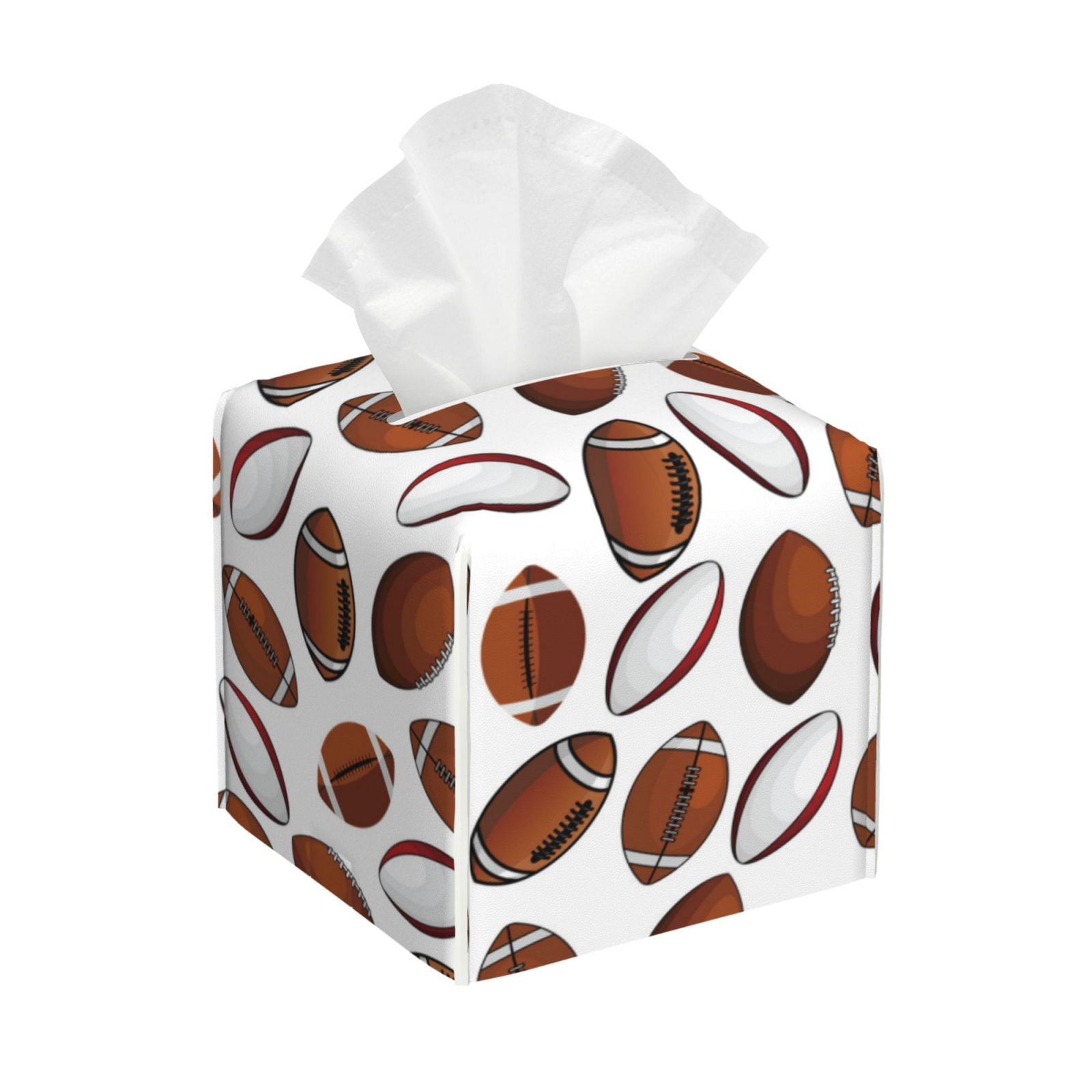 Picia Football Pattern Tissue Box Cover,PVC Leather Square Holder ...