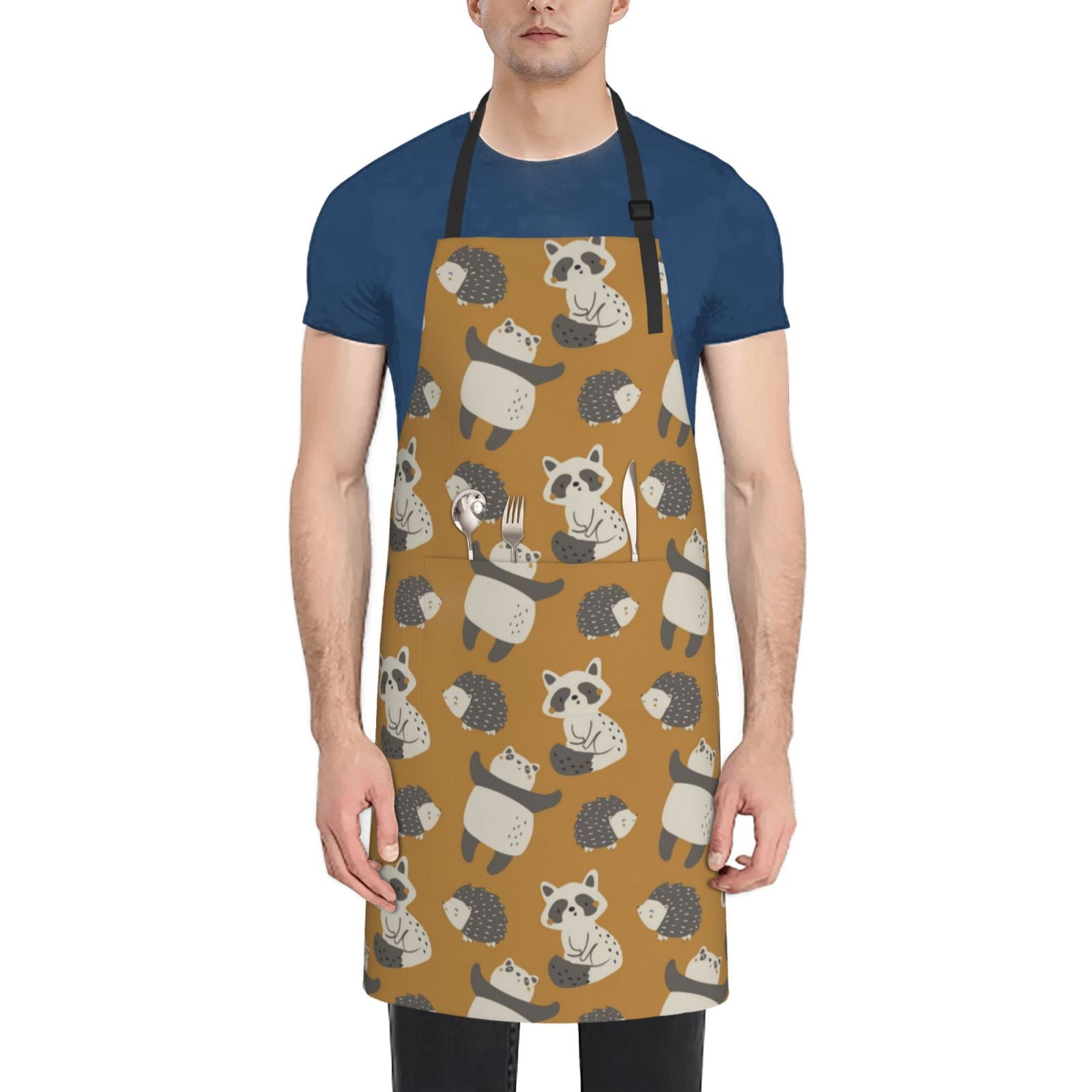 Picia Forest Animal Waterproof Apron for Unisex Adult - Adjustable Bib ...