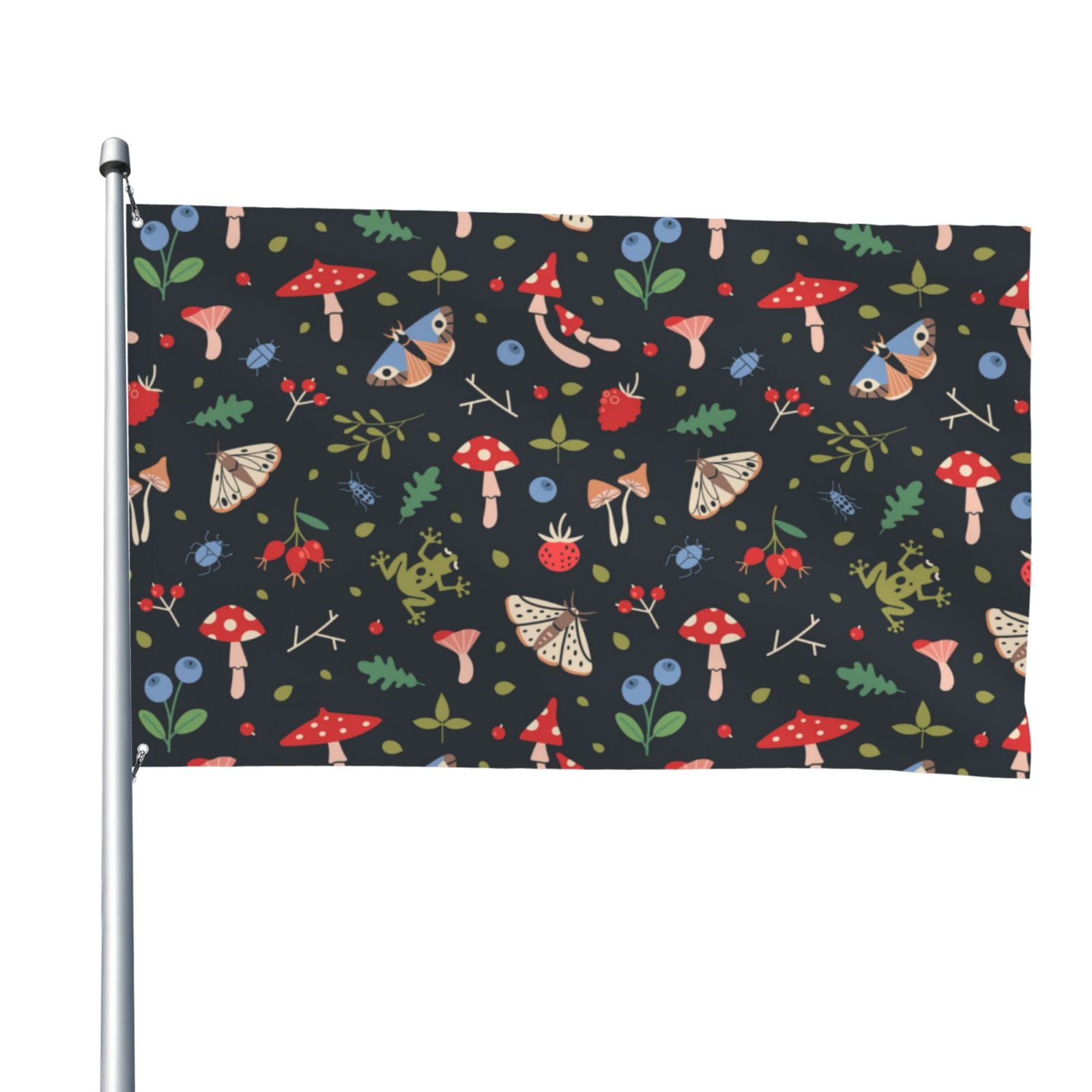Picia Forest Flora and Insects Printed Flag ,Forest Flora and Insects ...
