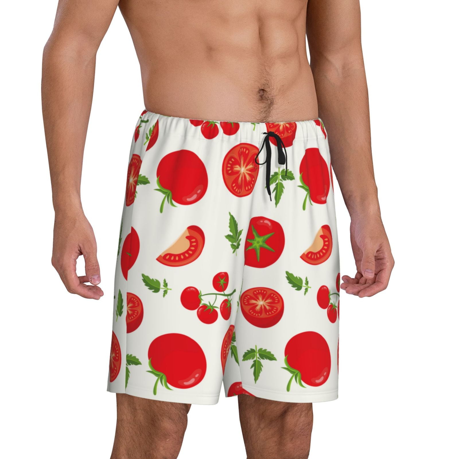 Picia Fresh Red Tomato Pajama Shorts for Men, Men's Pajama Bottoms ...