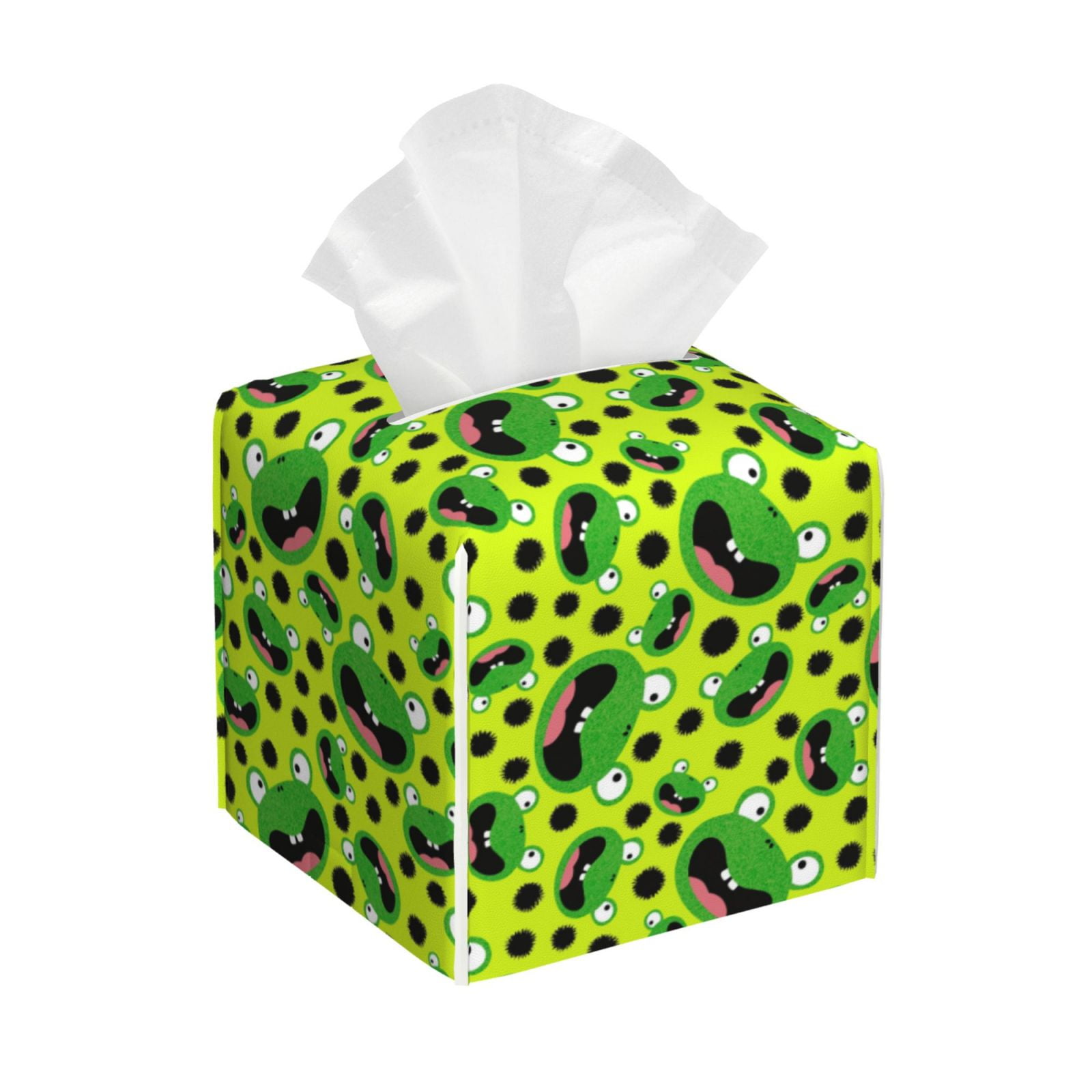 Picia Frogs Pattern Tissue Box Cover,PVC Leather Square Holder,Tissue ...