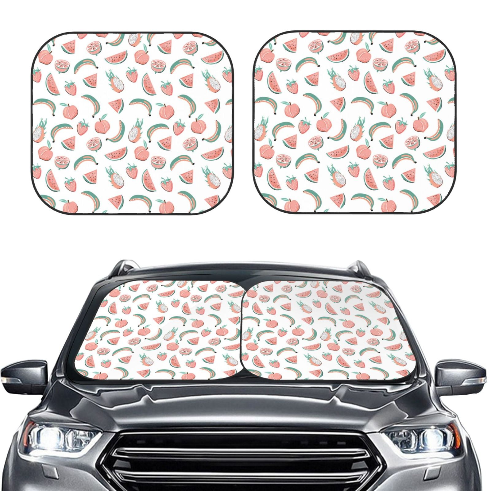 Picia Fruit 2 Piece Car Windshield Sun Shade Foldable | Foldable Sun ...