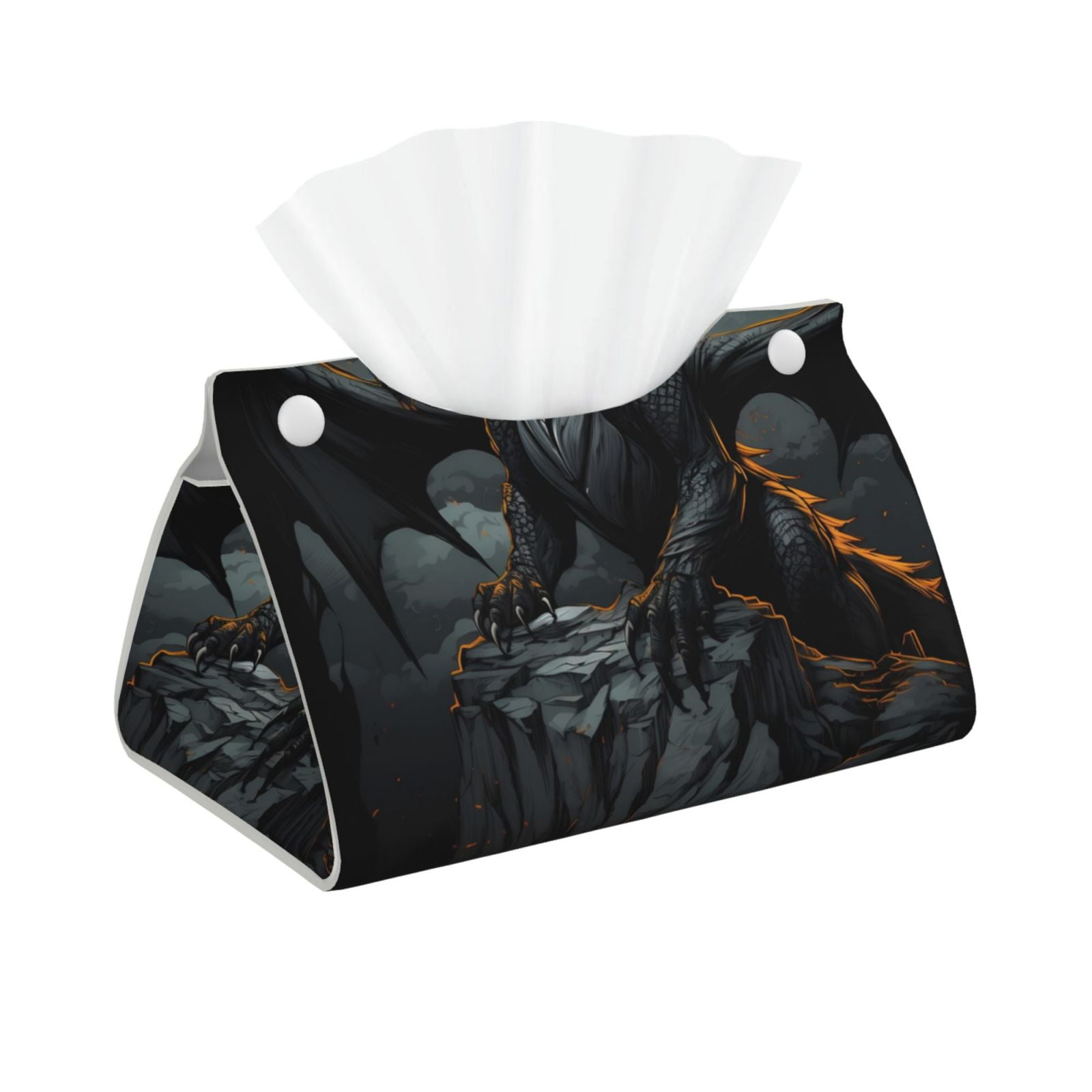 Picia Full Moon Black Dragon Pattern Long Tissue Box Cover,PVC Leather ...