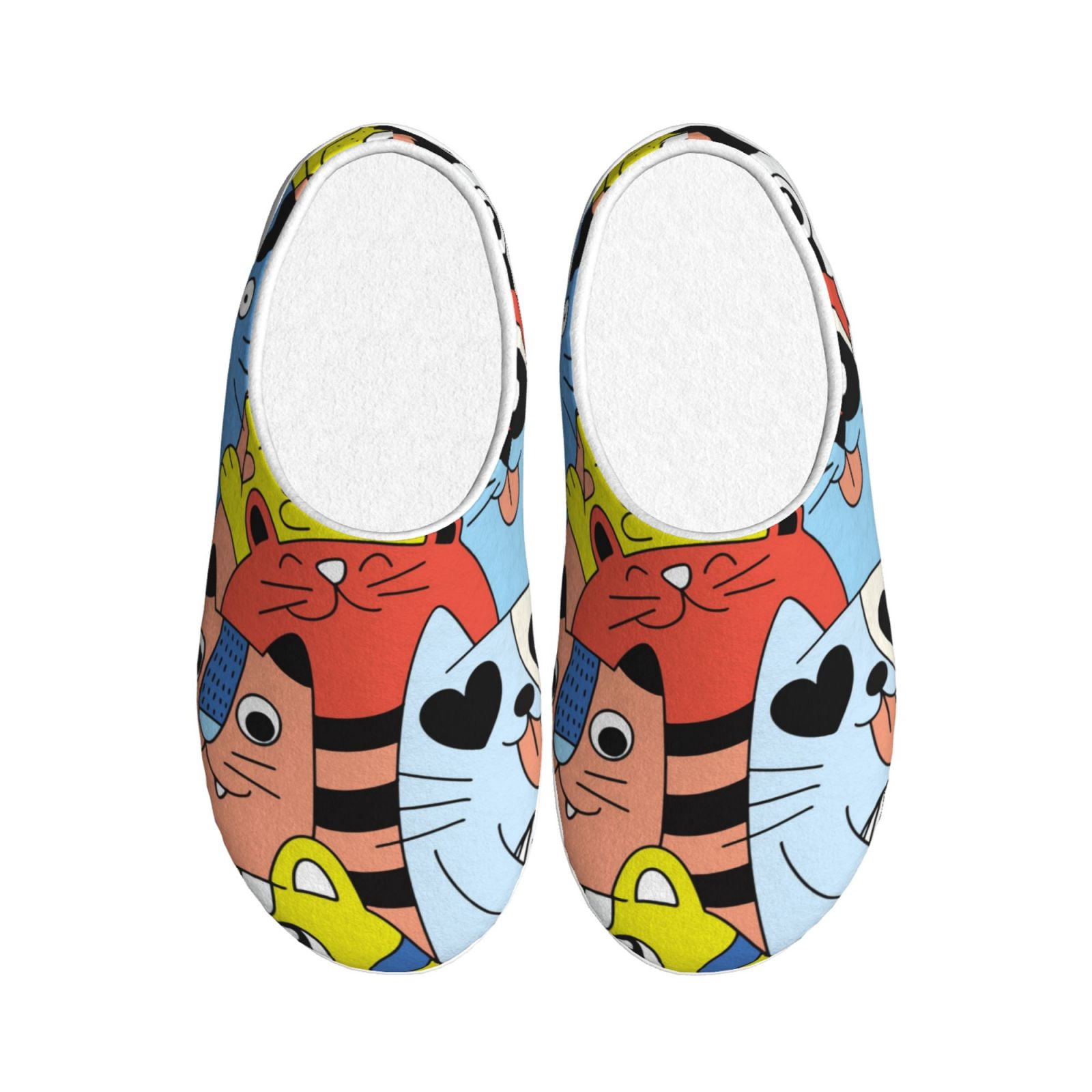 Picia Funny Cats for Women's Lamb-hug Comfy Fleece House Slippers ...