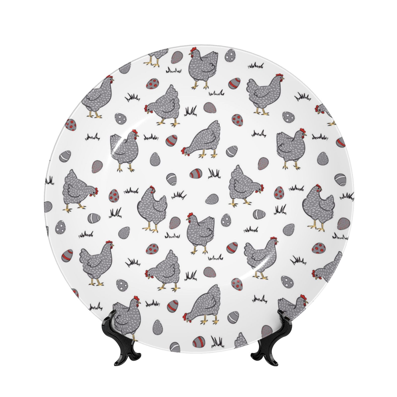 Picia Funny Chicken Pattern Bone China Decorative Plate – Wall Decor ...