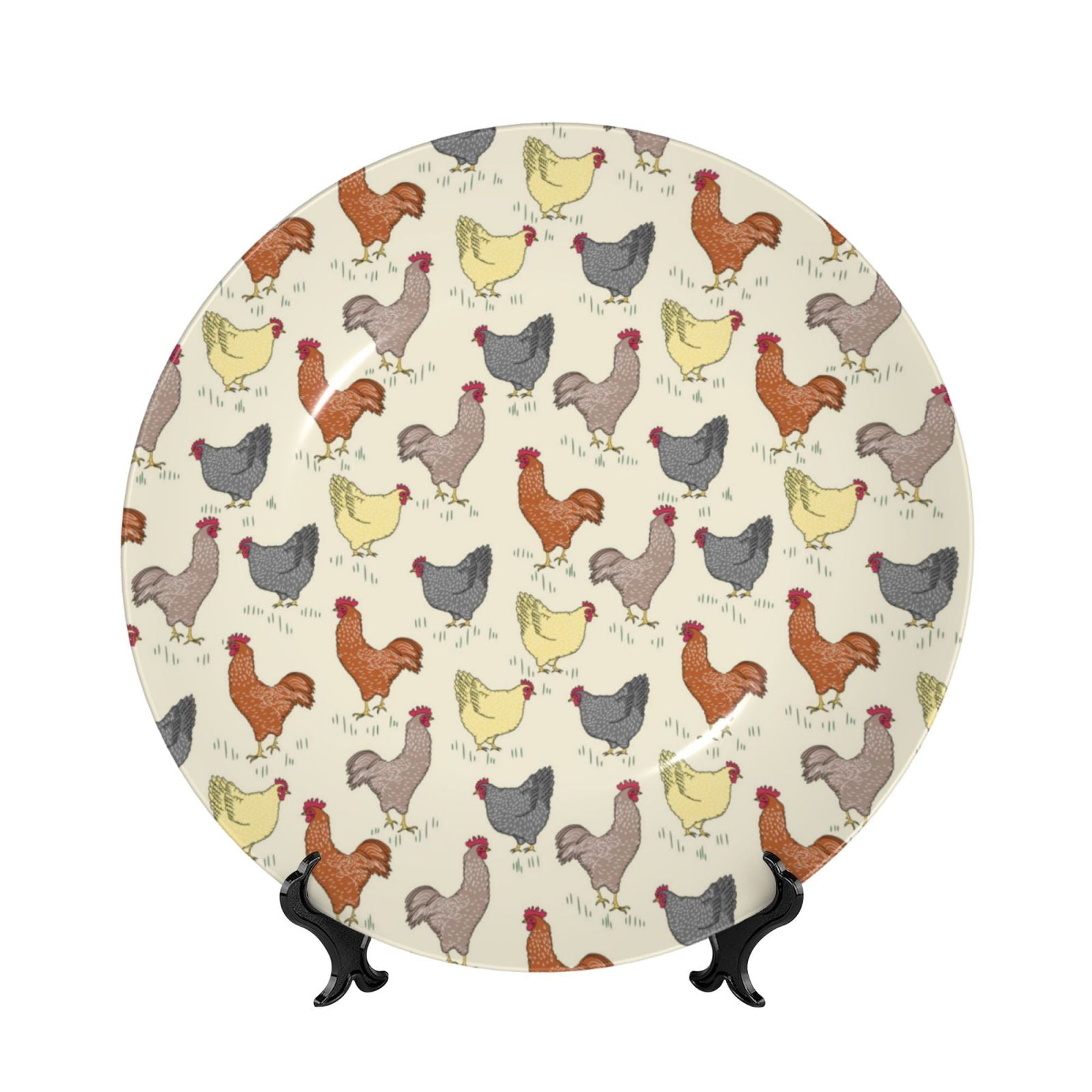Picia Funny Chicken Pattern Bone China Decorative Plate – Wall Decor ...