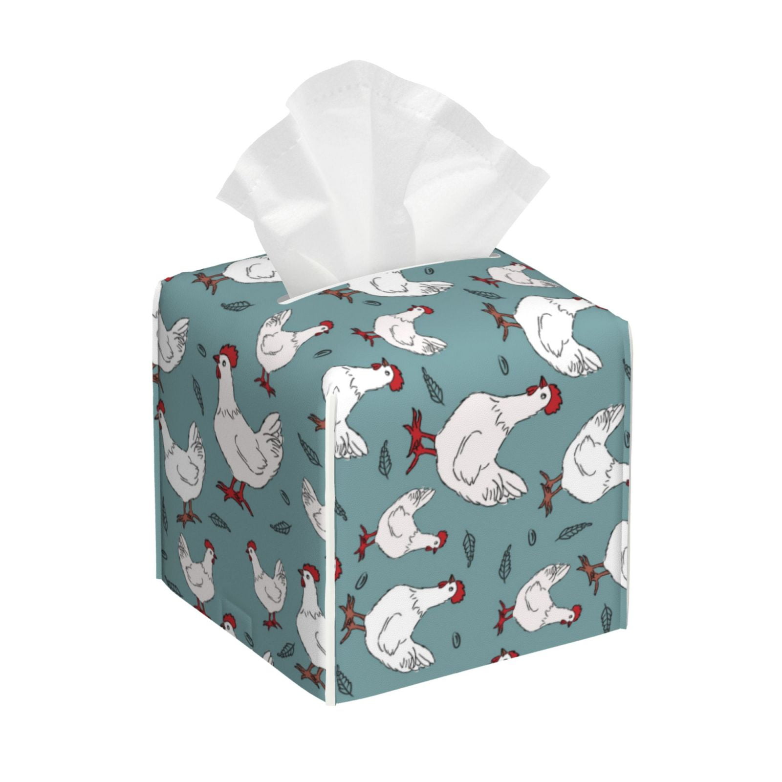 Picia Funny Chicken Pattern Tissue Box Cover,PVC Leather Square Holder ...