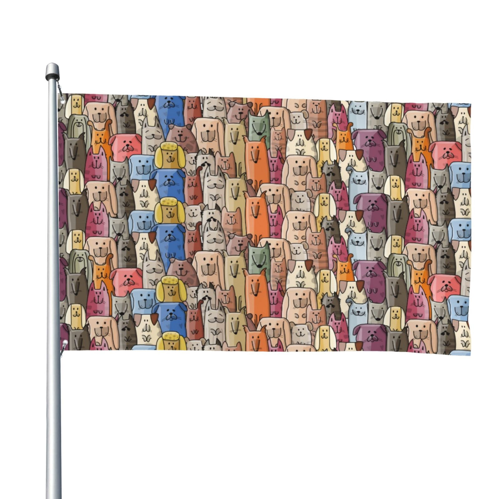 Picia Funny Dogs Family Printed Flag ,Funny Dogs Family Pattern Garden ...