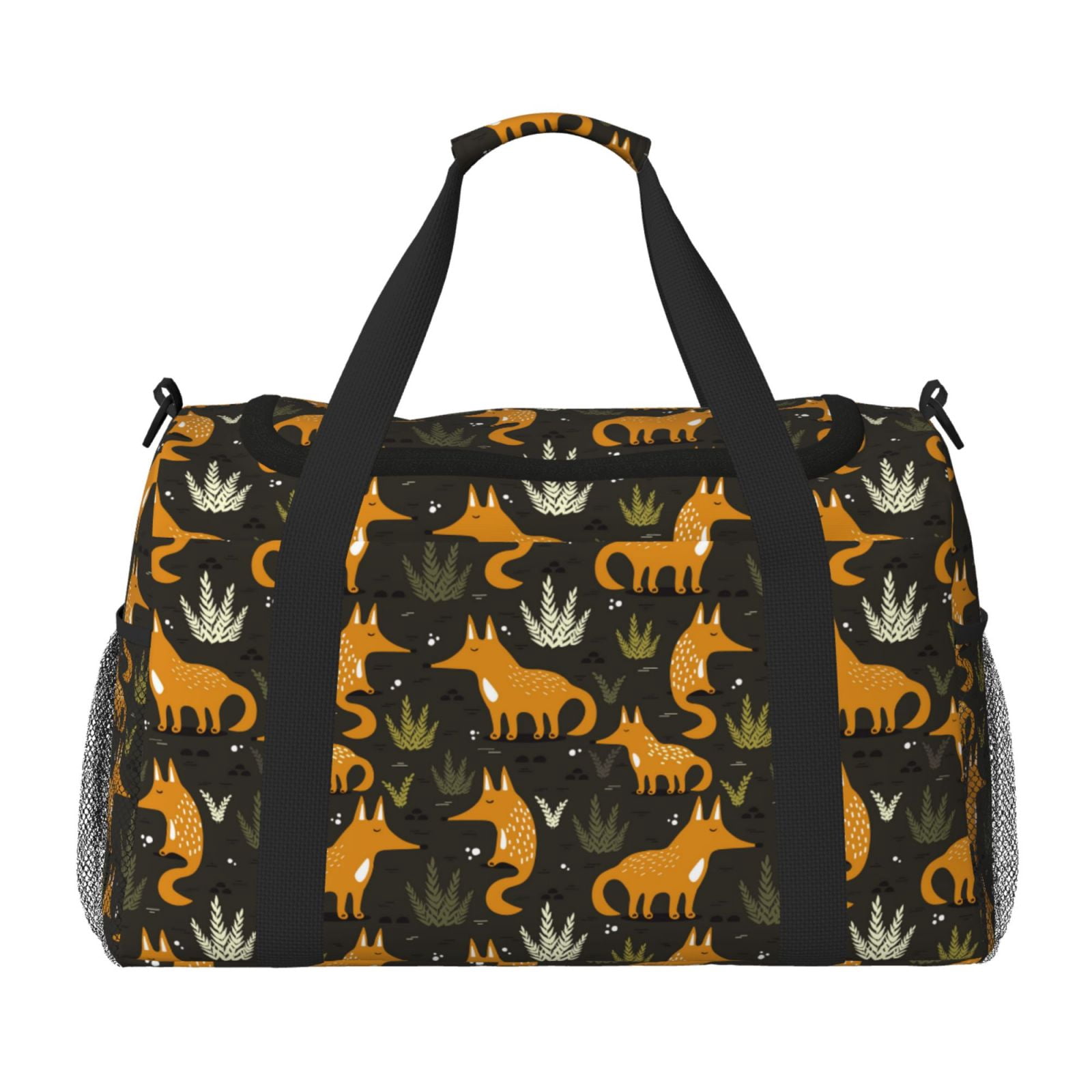 Picia Funny Fox by the Field Print Travel Duffle Bag,Weekender Bags for ...