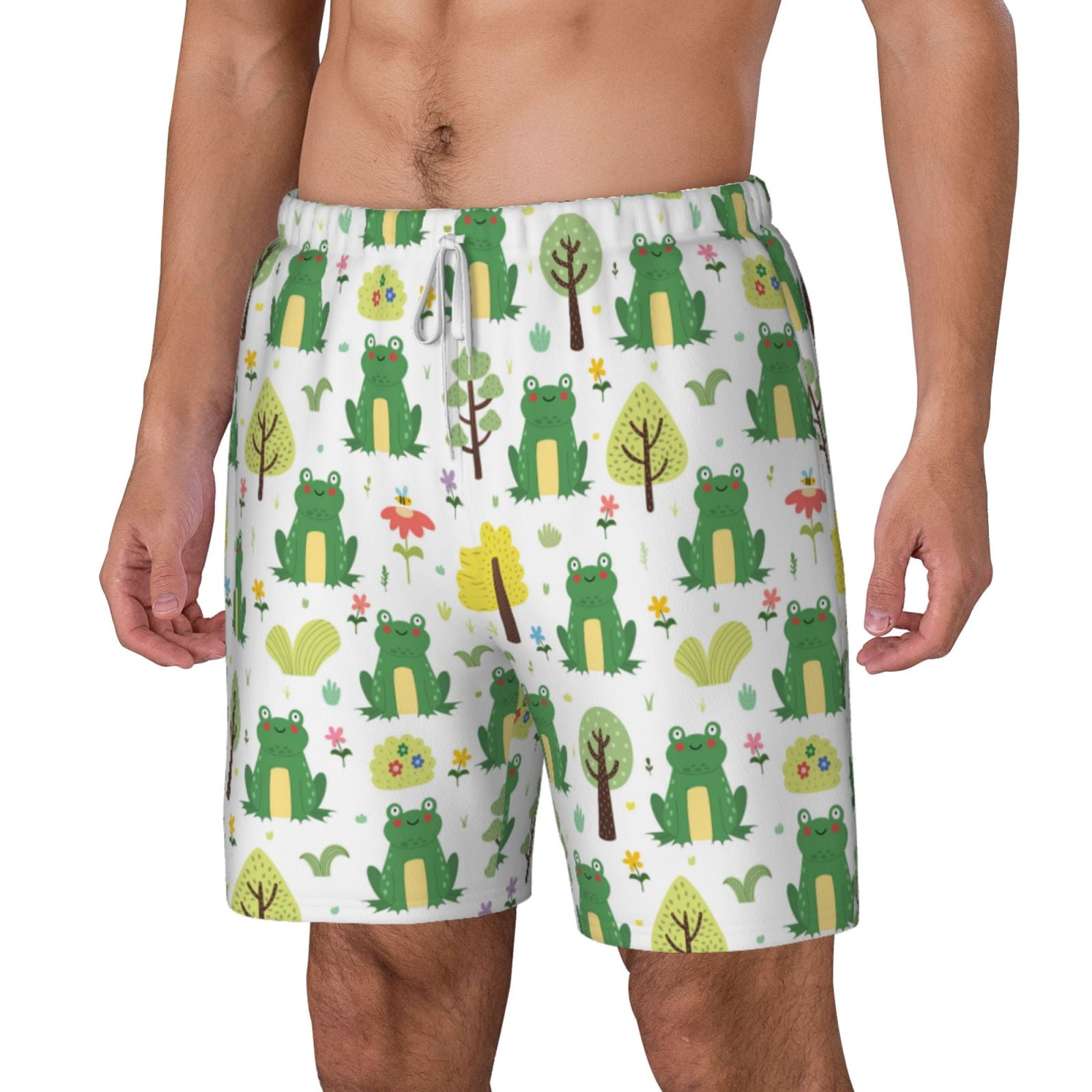 Picia Funny Toad pattern Mens Swim Trunks with Compression Liner ...