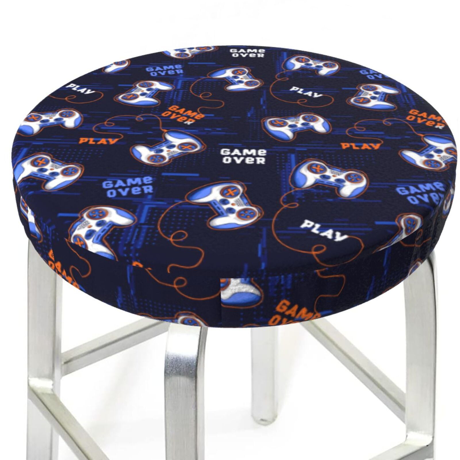 Picia Game Pads pattern Round Stool Covers Comfy Seat Covers Stretch ...