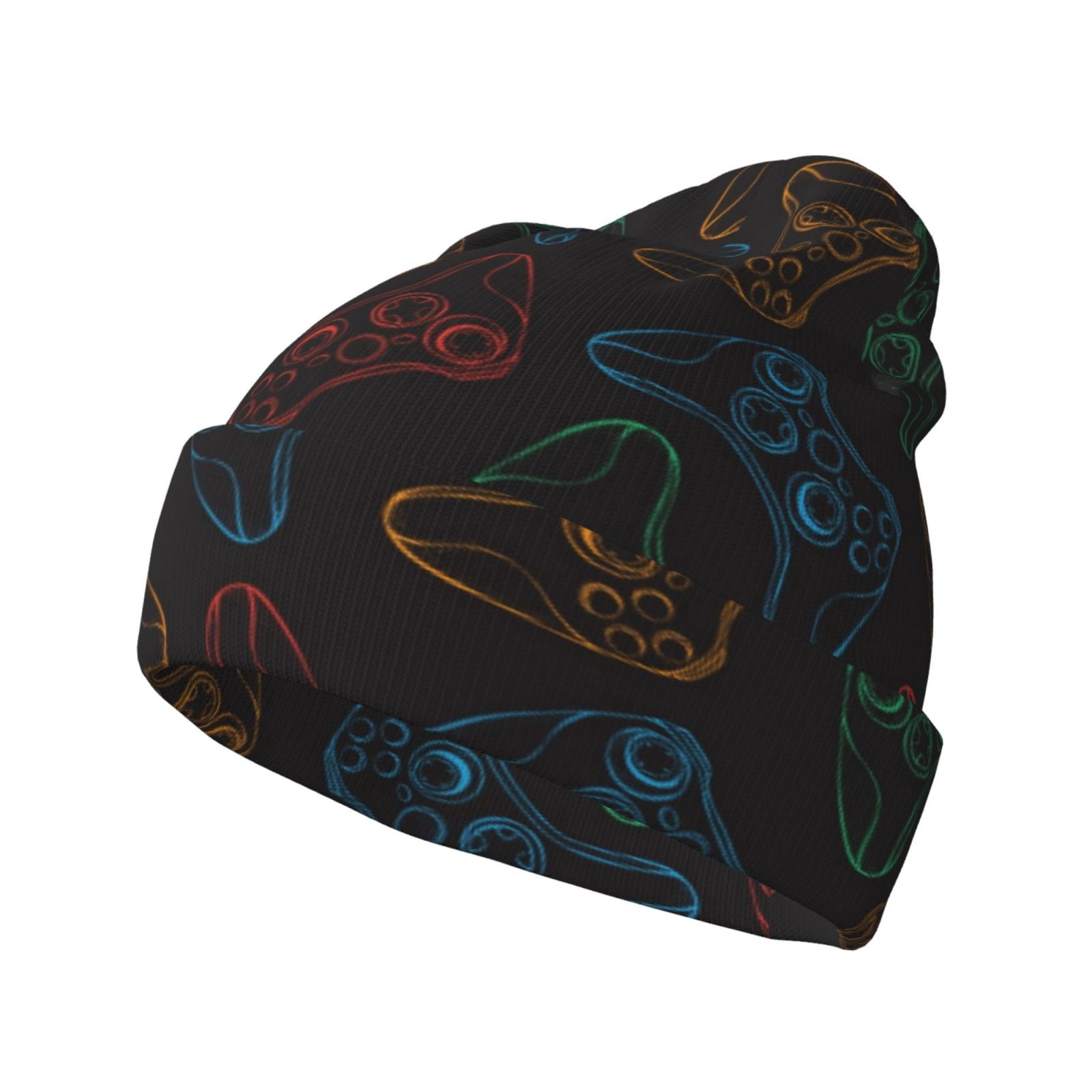 Picia Gamepad Joystick Game Pattern Knitted Beanie Hat for Men and ...