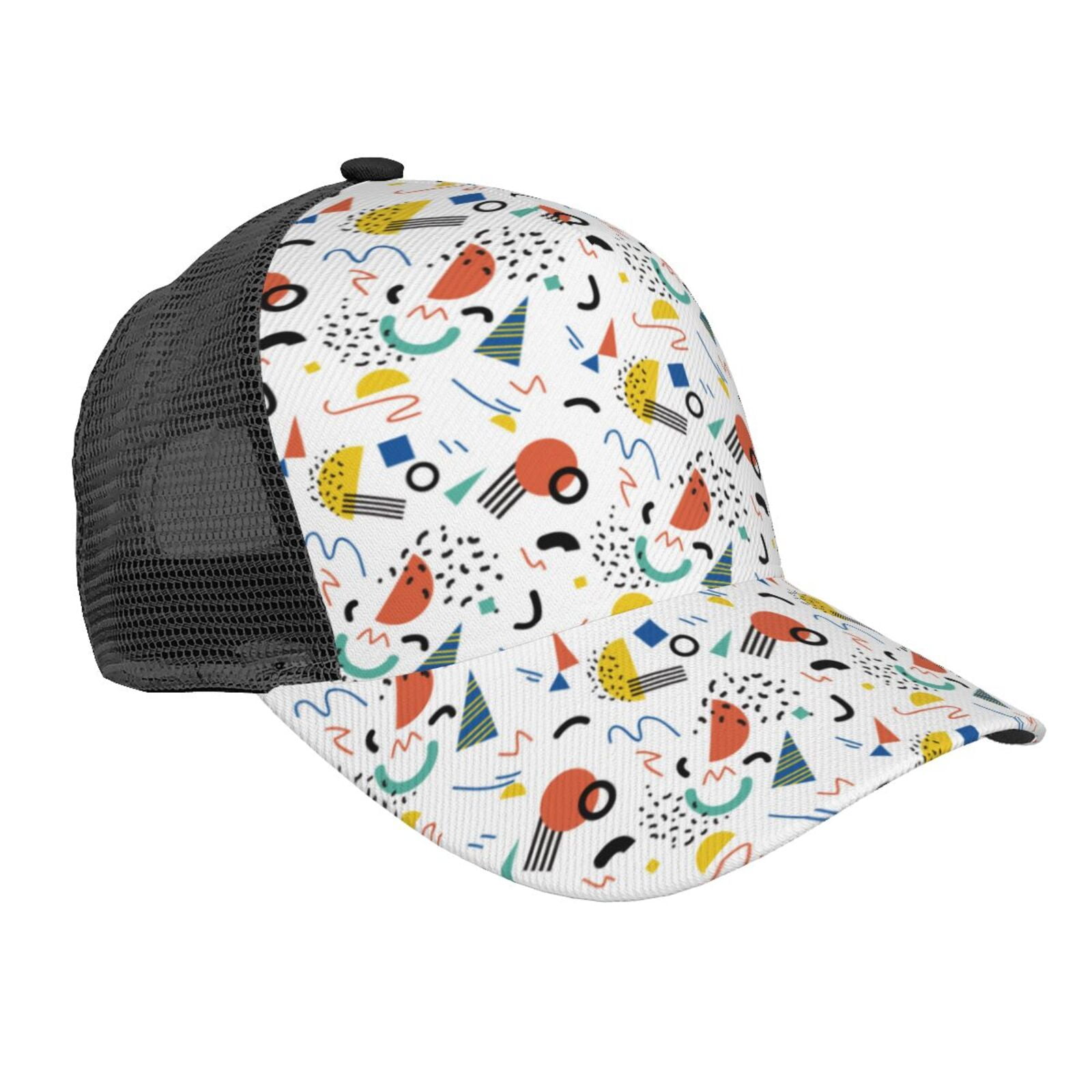 Picia Geometric Retro Pattern Trucker Hat,Baseball Cap,Sun Protection ...