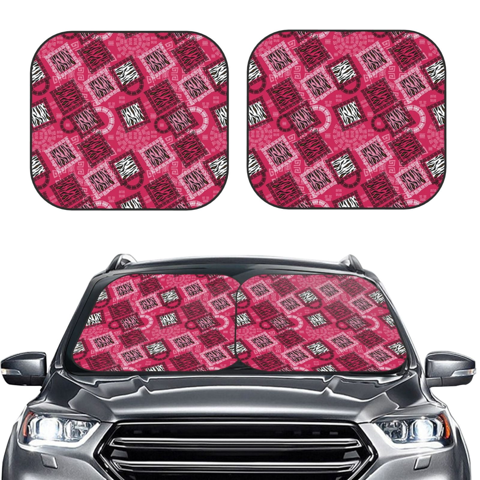 Picia Geometry 2 Piece Car Windshield Sun Shade Foldable | Foldable Sun ...