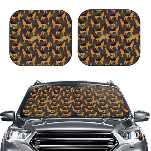 Picia German Shepherd Dog 2 Piece Car Windshield Sun Shade Foldable ...