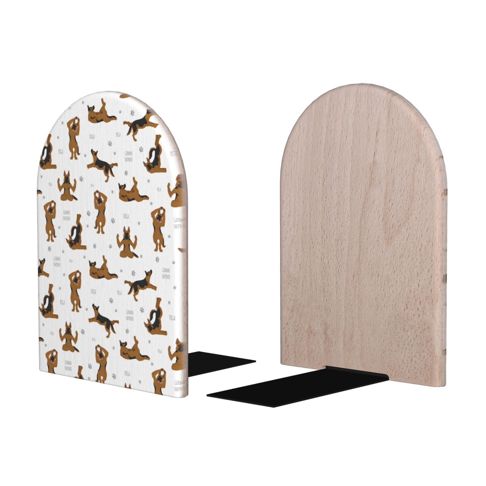 Picia German Shepherd Dog Pattern Wood Bookends for Shelves,Non-slip ...