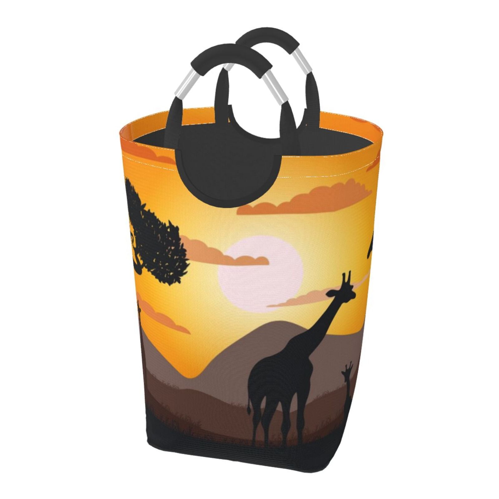 Picia Giraffes Of The African Savannah Laundry Basket With Handles ...