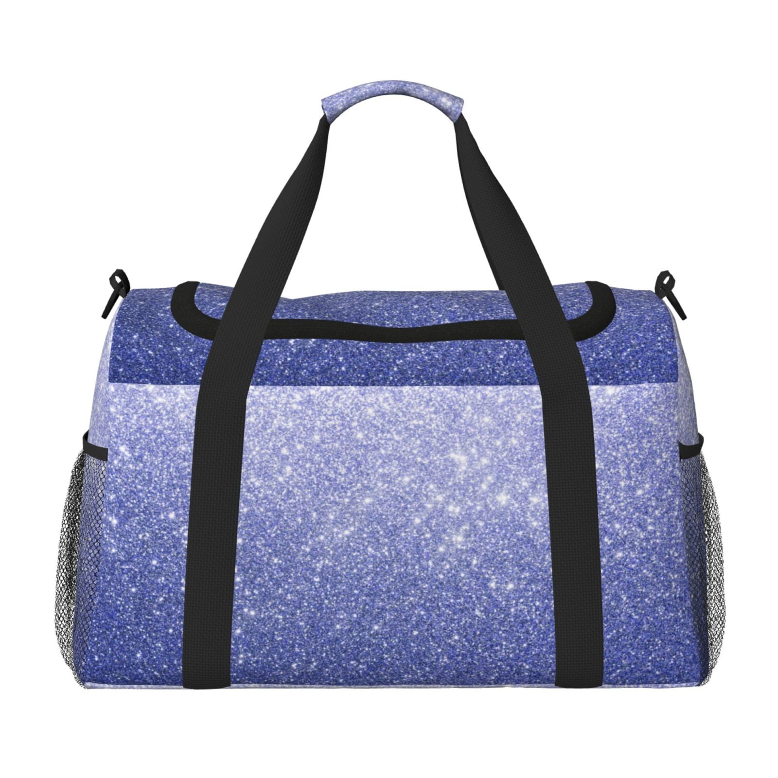 Picia Glittering Blue Purple Print Travel Duffle Bag,Weekender Bags for ...