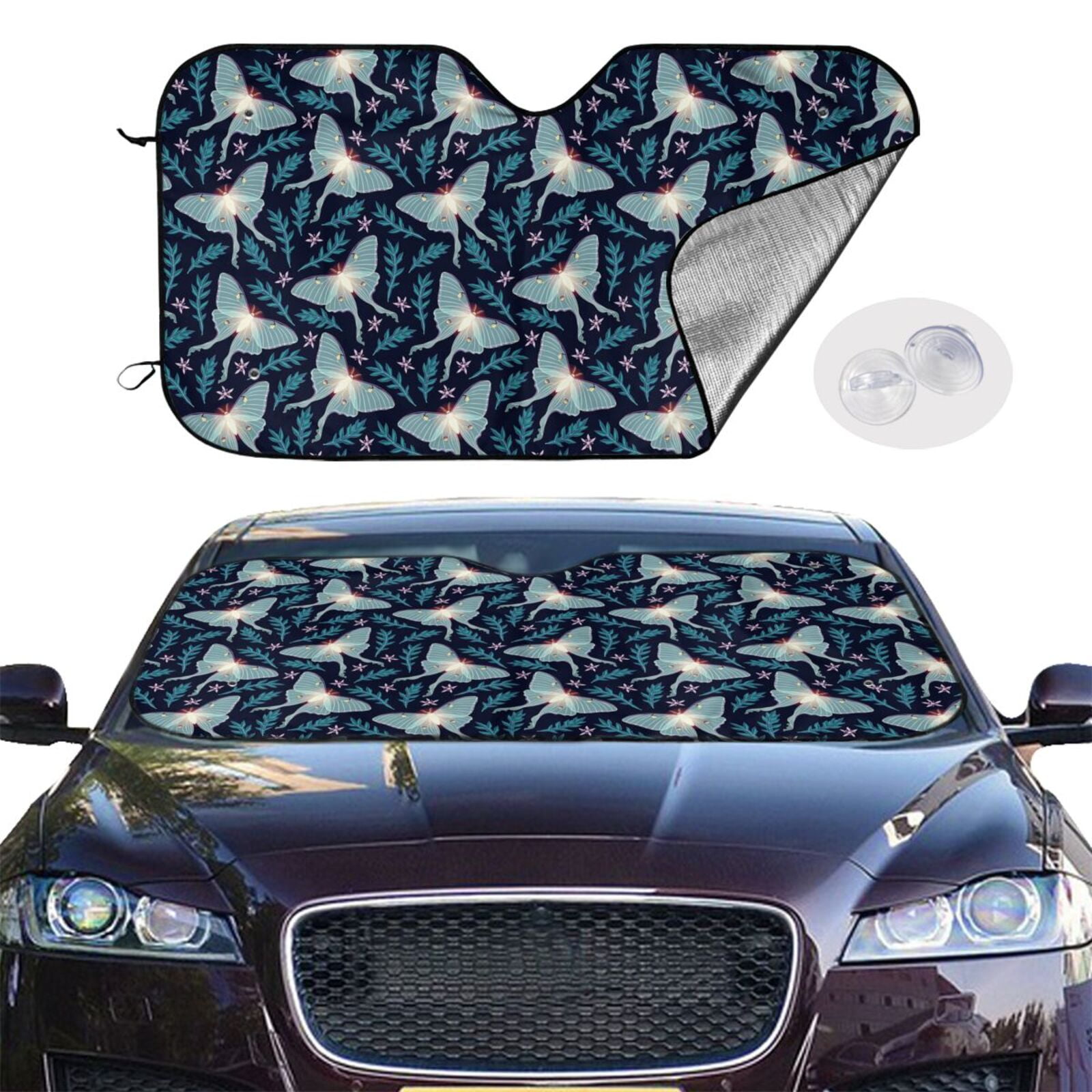 Picia Glowing Butterfly Curved Windshield Sunshade Accordion Folding ...