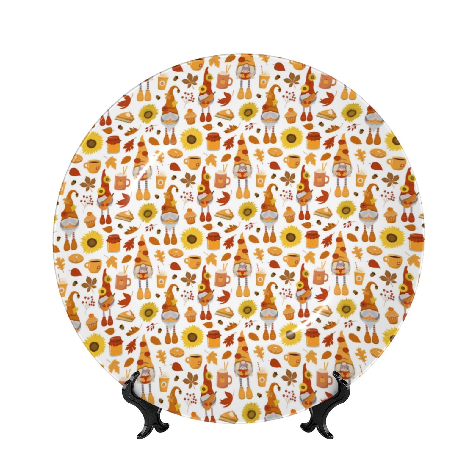 Picia Gnomes Autumn Harvest Pattern Bone China Decorative Plate – Wall ...
