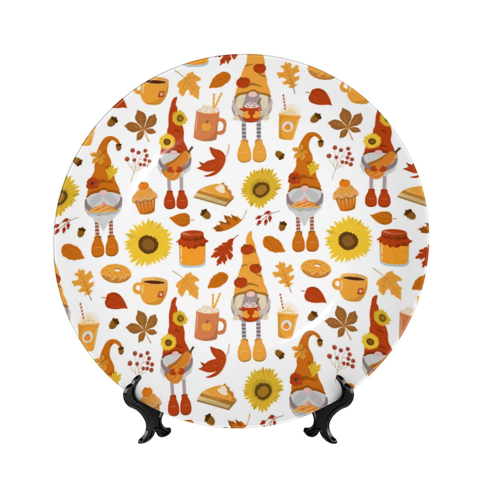 Picia Gnomes Autumn Harvest Pattern Bone China Decorative Plate – Wall ...