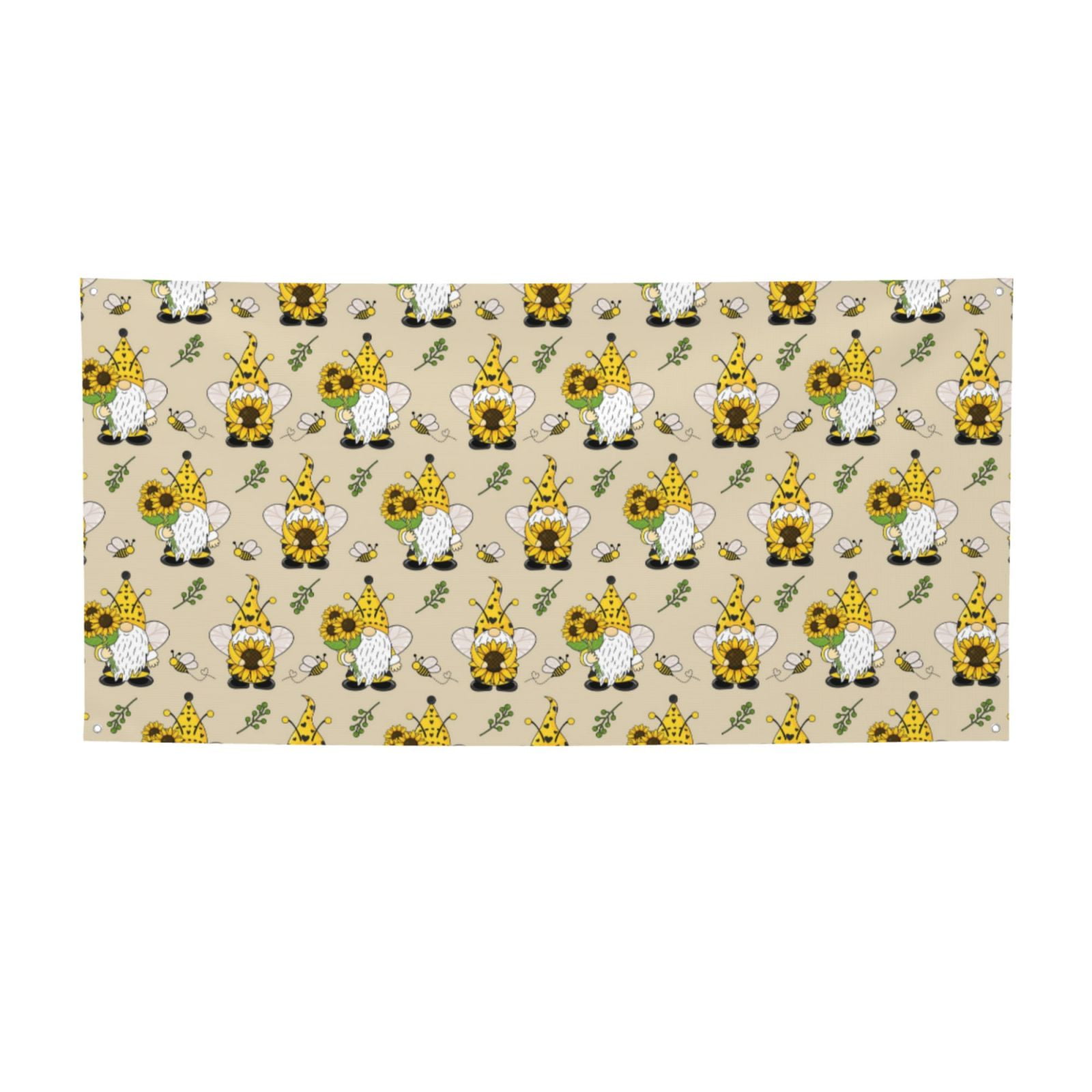 Picia Gnomes Bees And Sunflowers Pattern Party Banner, Festive ...