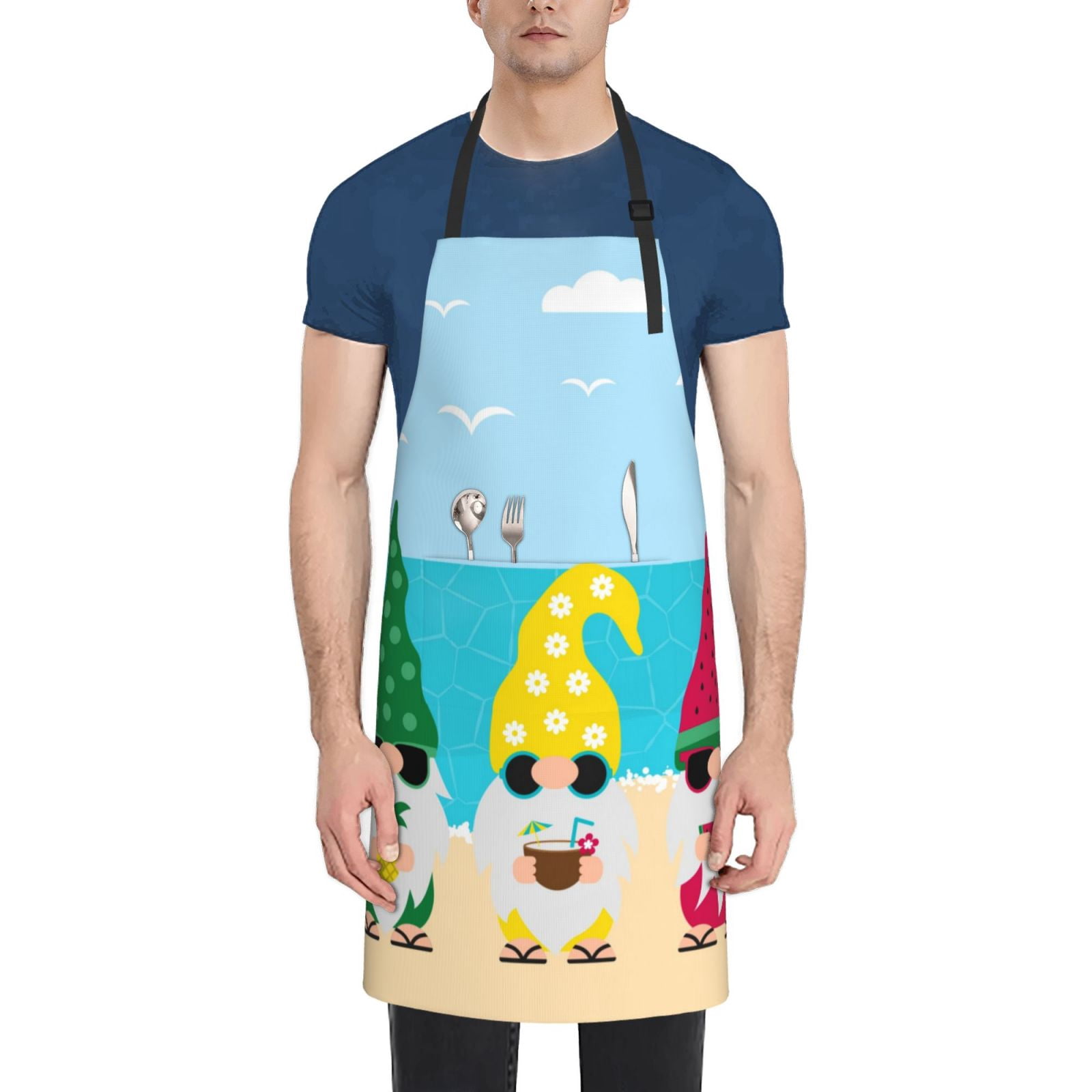 Picia Gnomes On The Beach Waterproof Apron for Unisex Adult ...
