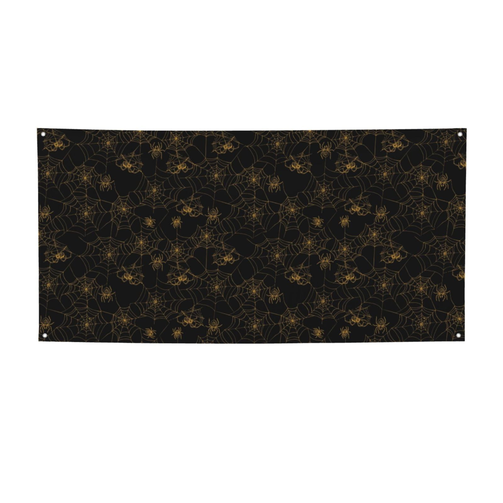Picia Gold Spiders And Cobwebs Pattern Party Banner, Festive Decoration ...