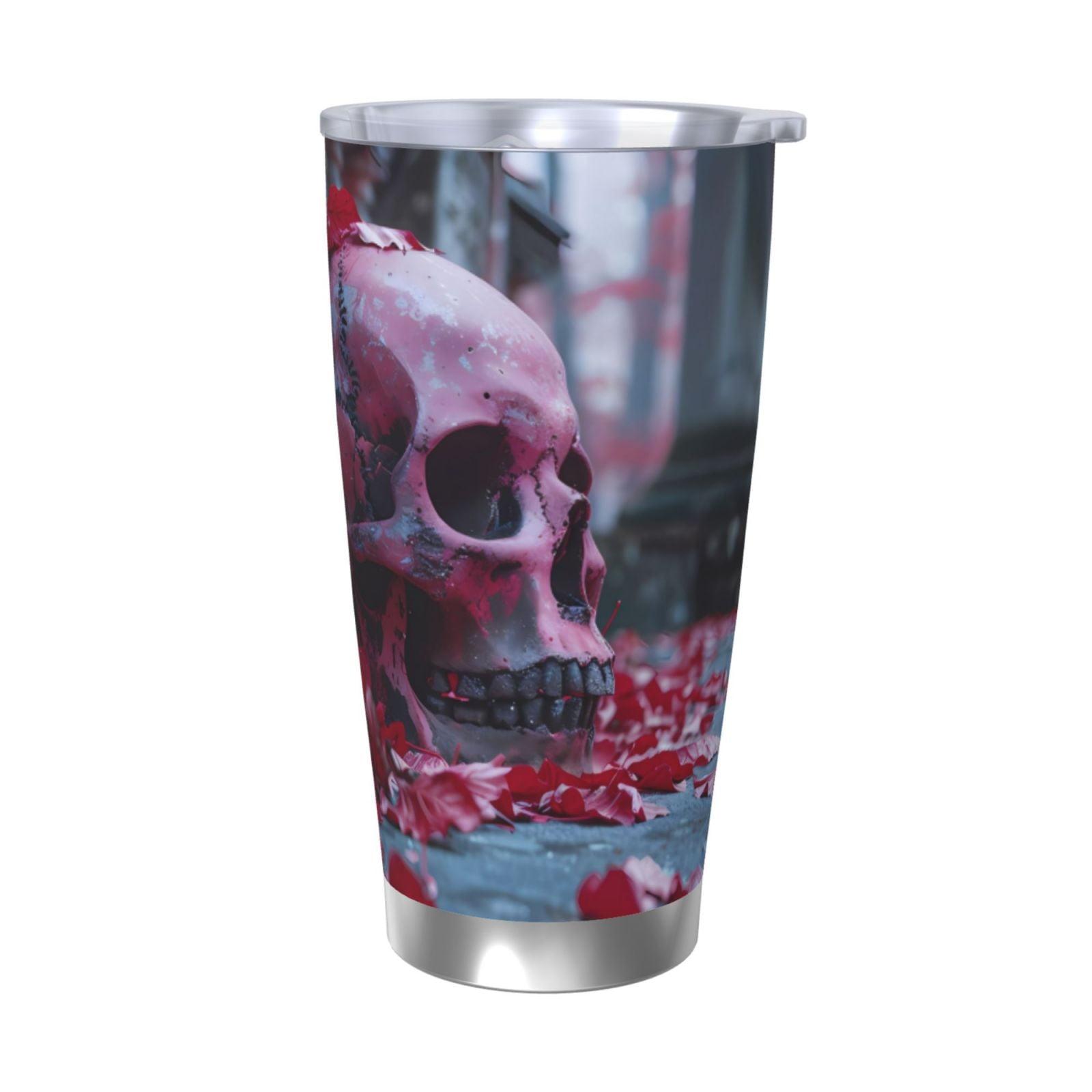 Picia Gothic Red Skull Cemetery Pattern 20 oz Tumbler Stainless Steel ...