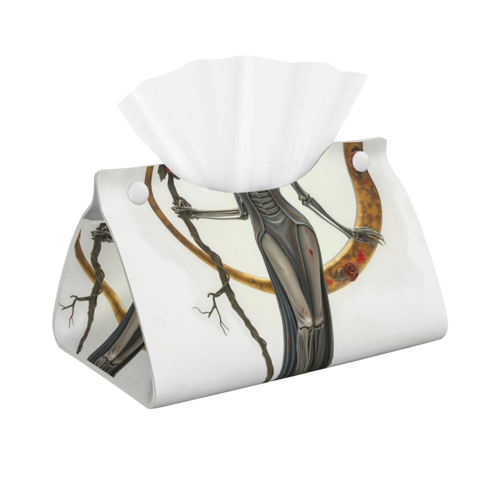 Picia Gothic Skeleton With Roses Pattern Long Tissue Box Cover,PVC ...