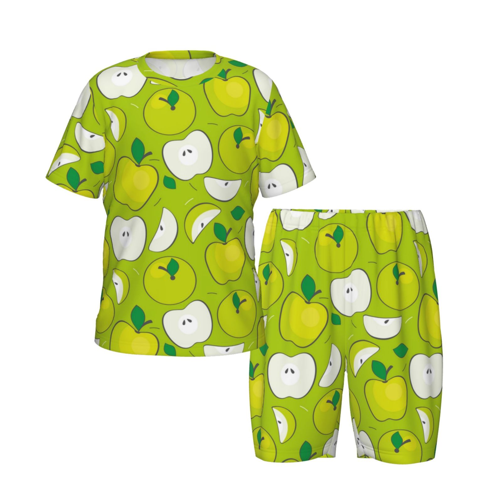 Picia Green Apple Printed Boys' Kids-PJ Snug Fit Cotton Short Sleeve ...
