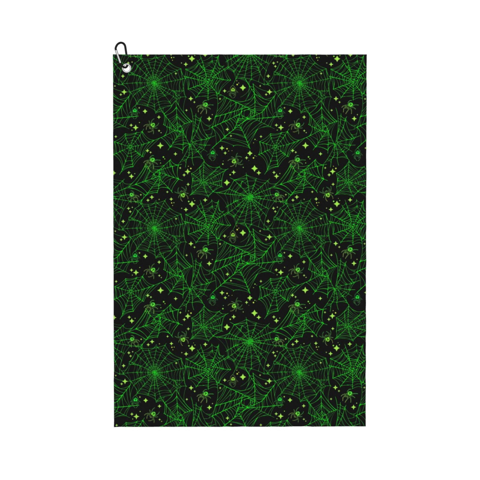 Picia Green Bright Web with Spiders Microfiber Golf Towel (24" X 16 ...