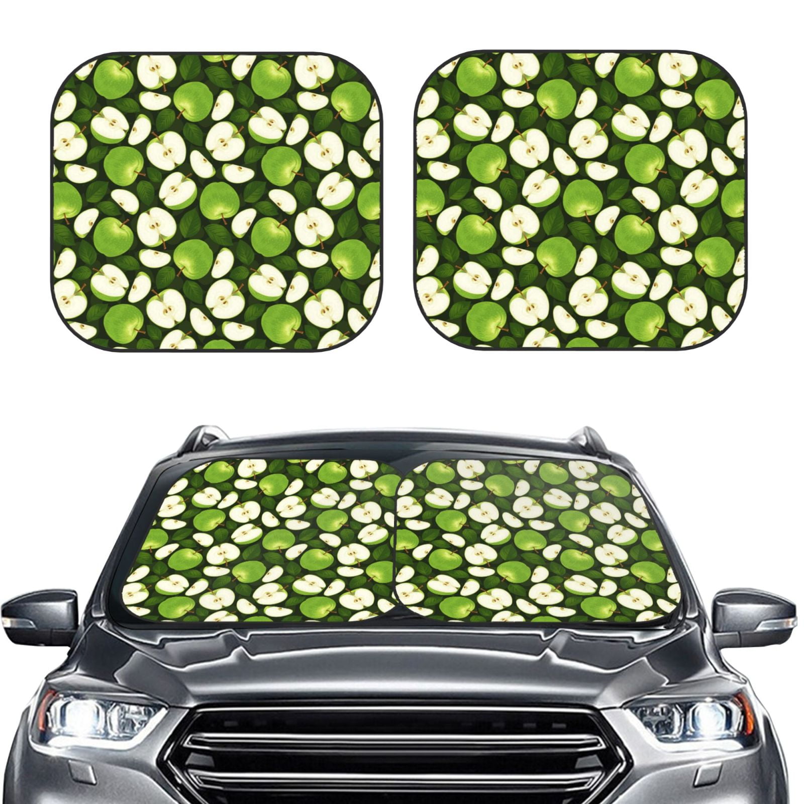 Picia Green Fruit 2 Piece Car Windshield Sun Shade Foldable | Foldable ...