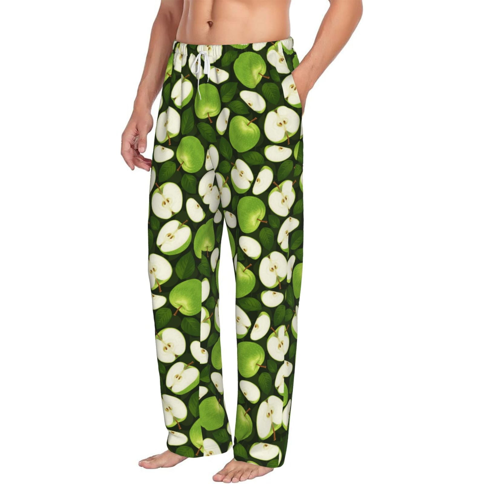 Picia Green Fruit Mens Soft Woven Cotton Elastic Waistband Sleep Pajama ...