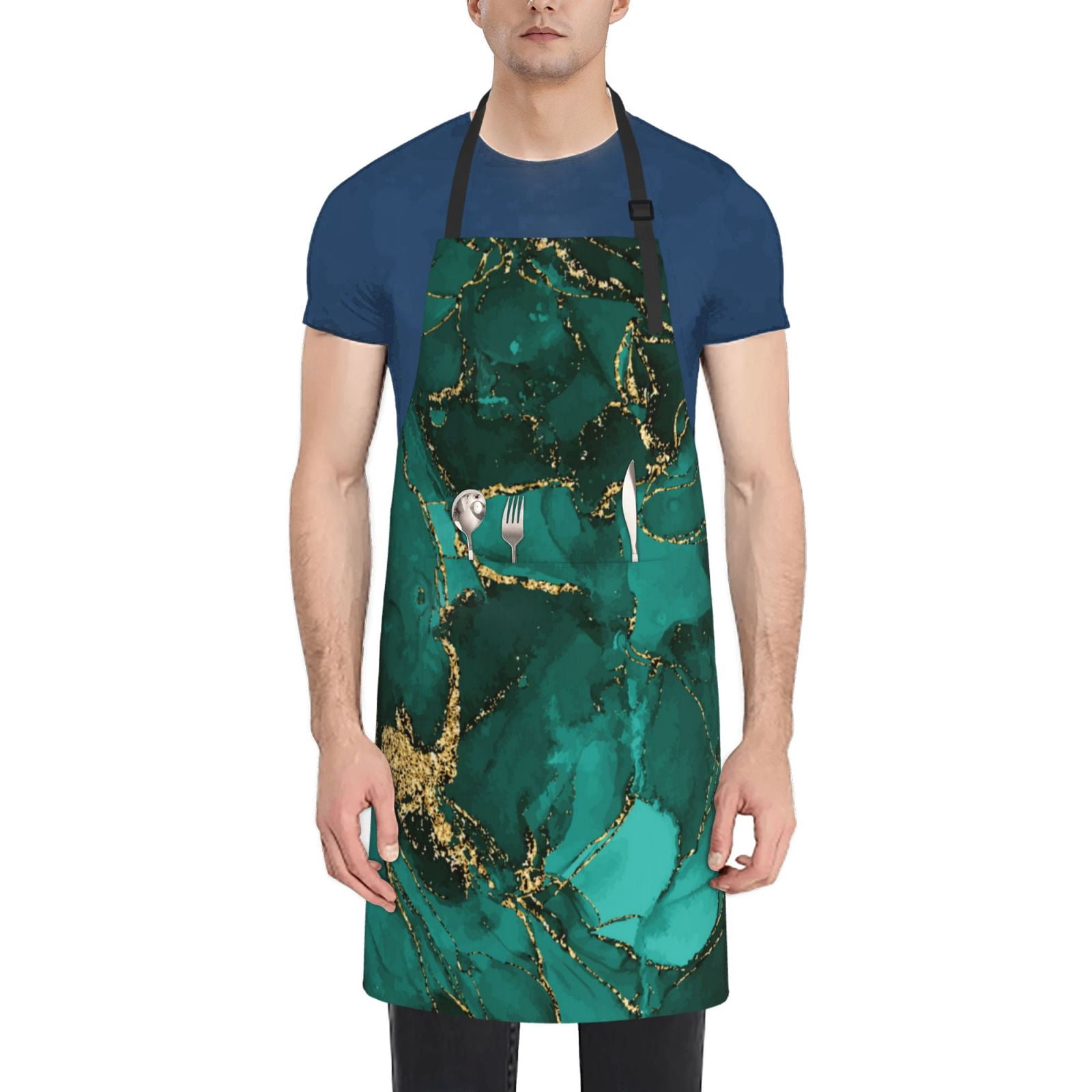 Picia Green Gold Glitter Waterproof Apron for Unisex Adult - Adjustable ...
