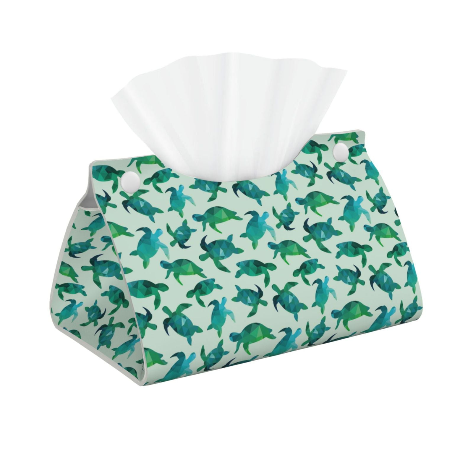Picia Green Sea Turtle Pattern Long Tissue Box Cover,PVC Leather ...