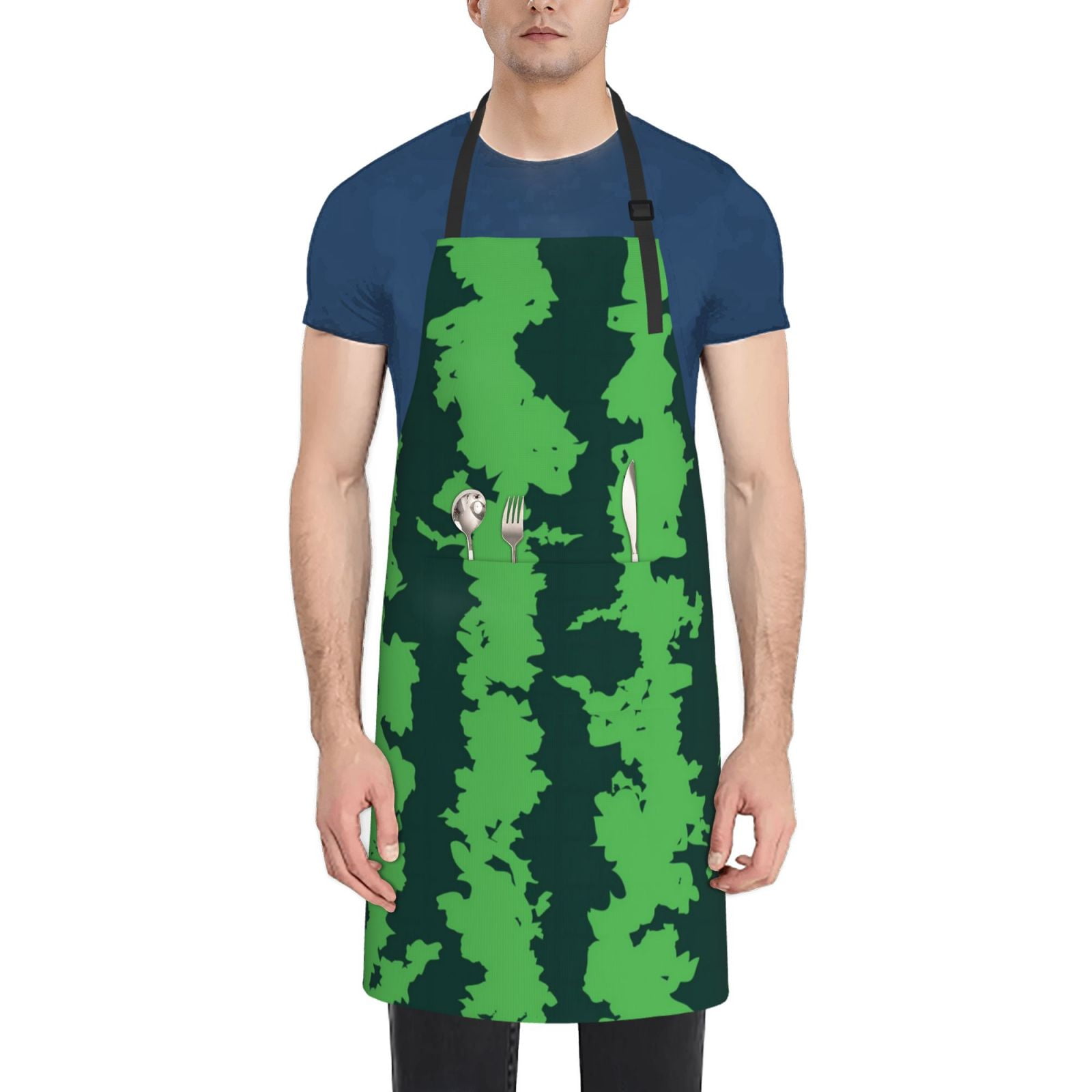 Picia Green Stripes Of Watermelon Waterproof Apron for Unisex Adult ...