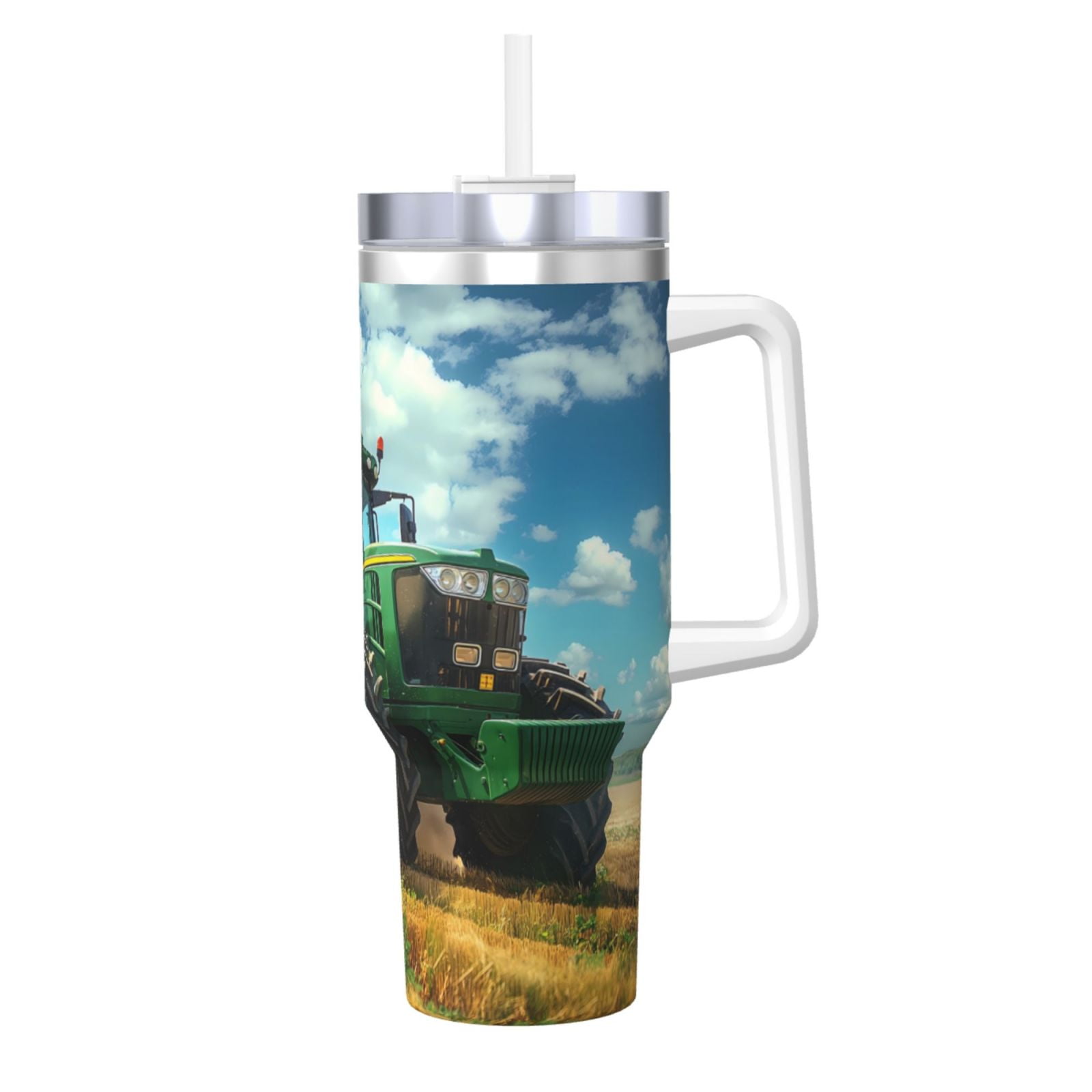 Picia Green Tractor Field Pattern 40oz Ice Bully Insulated Tumbler with ...