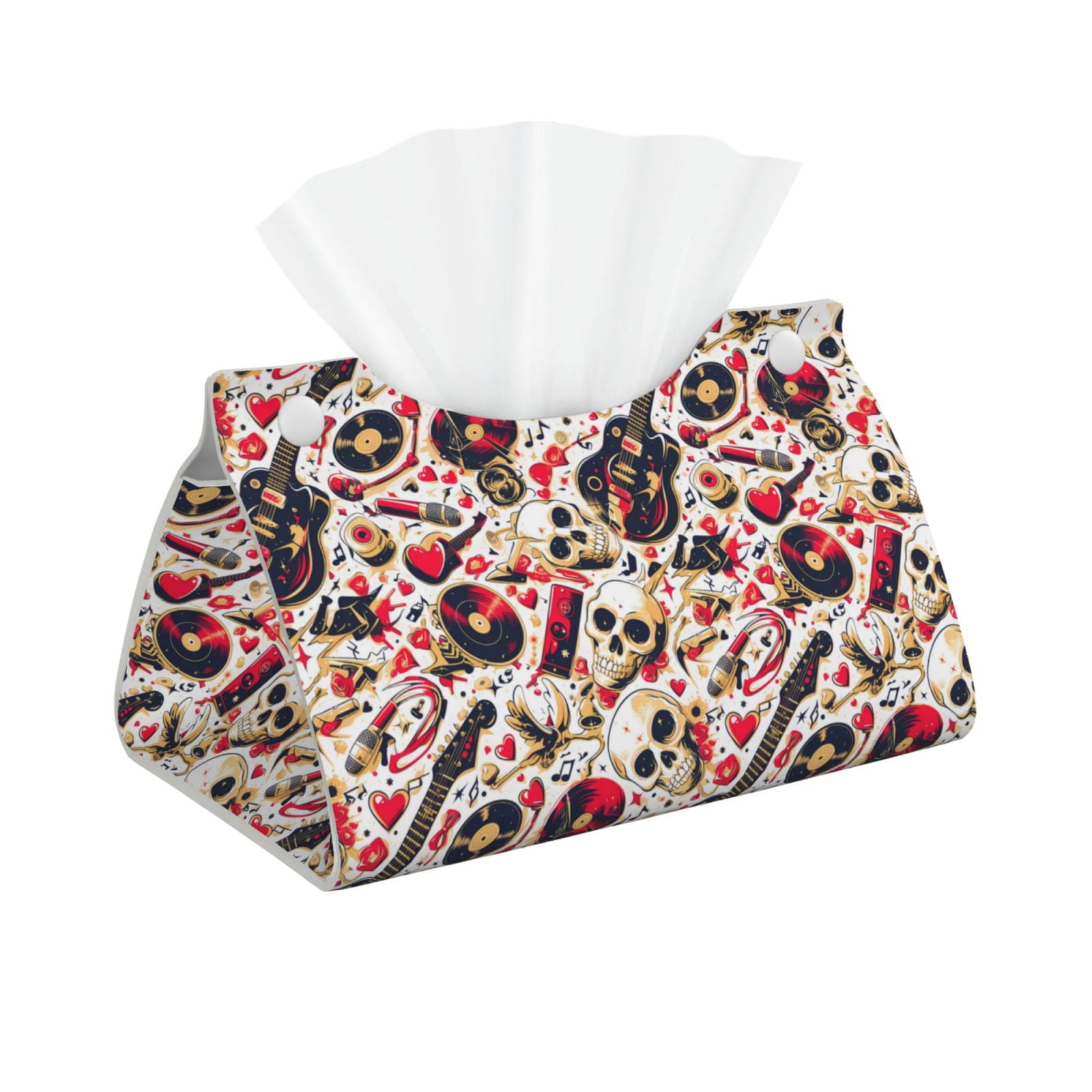 Picia Guitar Skull rock Pattern Long Tissue Box Cover,PVC Leather ...
