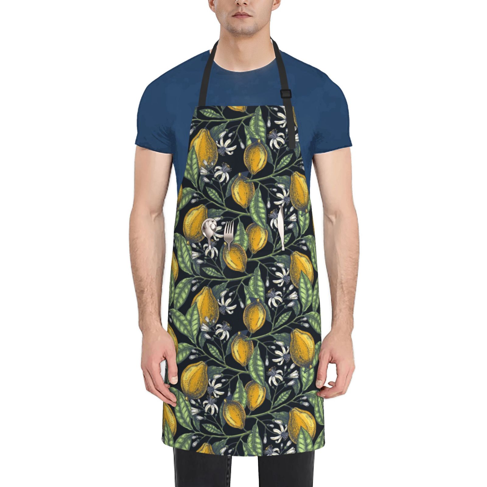 Picia Hand Drawn Citrus Fruits Elegant Lemons Waterproof Apron for ...