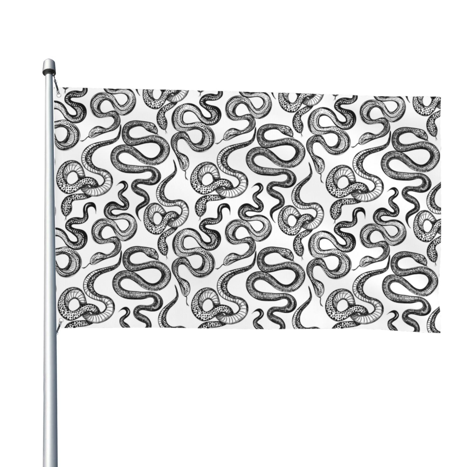 Picia Hand Drawn Snake Printed Flag ,Hand Drawn Snake Pattern Garden ...