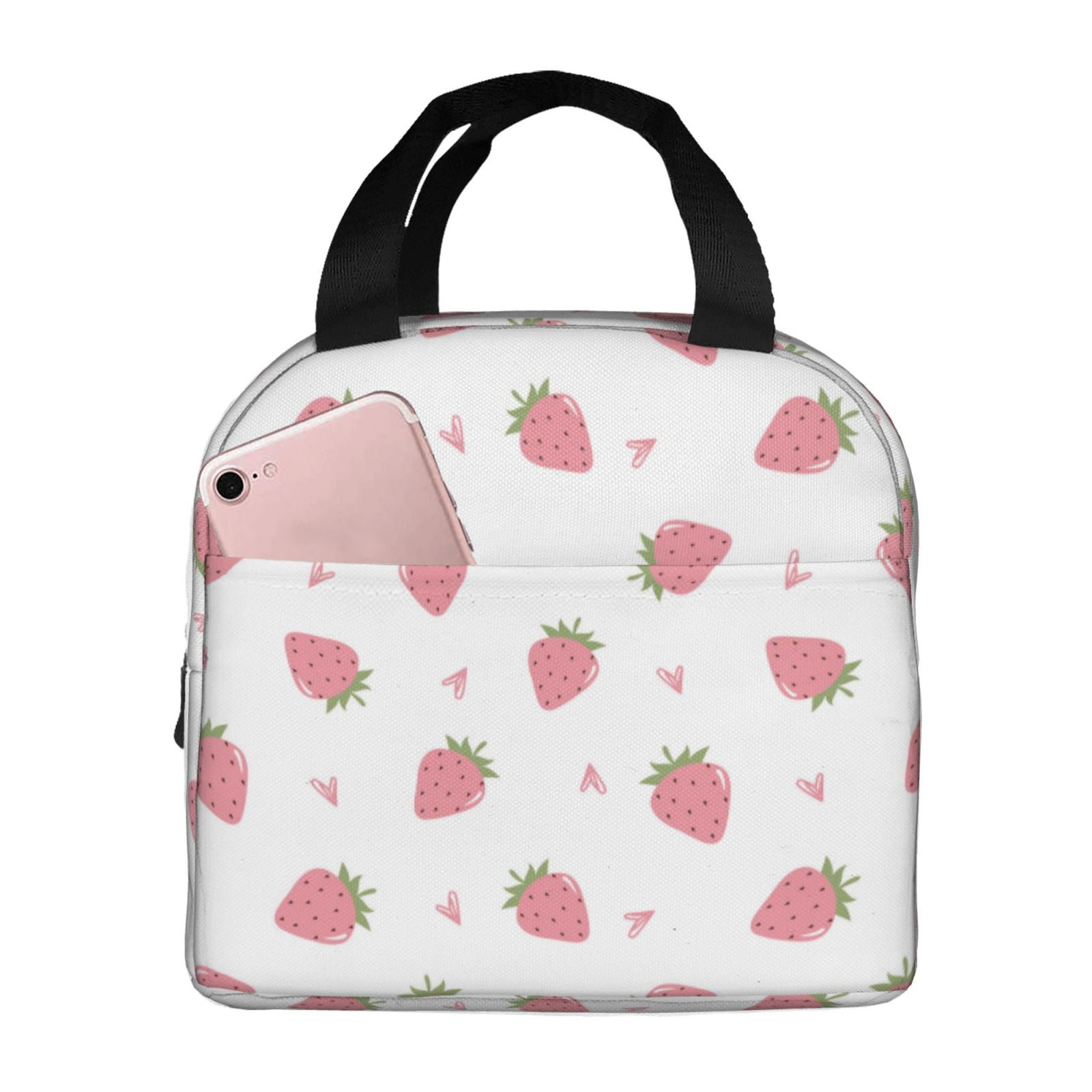 Picia Hand Drawn Strawberry Printed Lunch box Lunch bag for Men Women ...