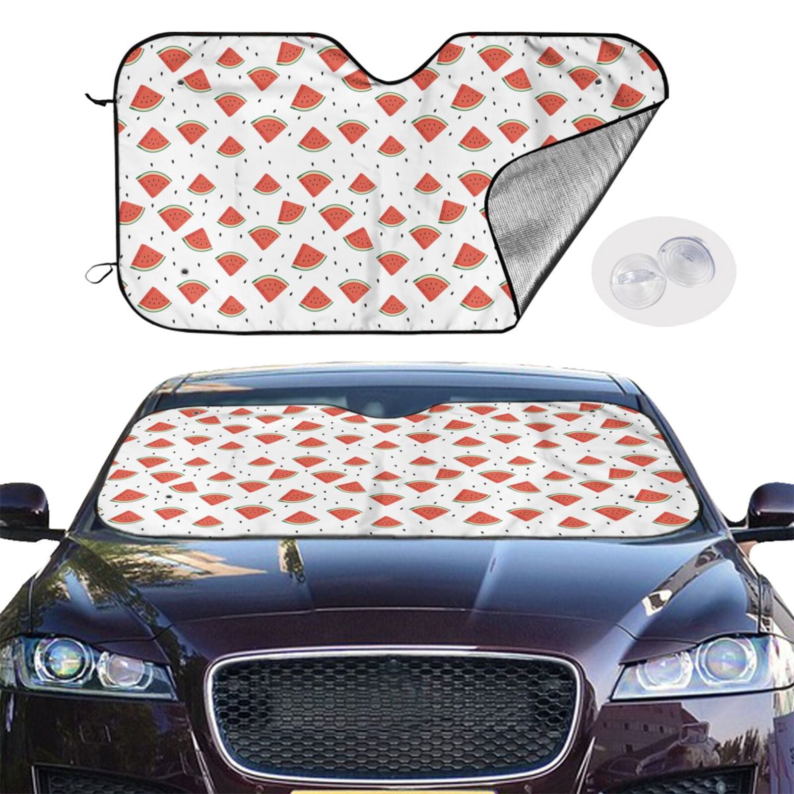 Picia Hand Drawn Watermelon Curved Windshield Sunshade Accordion ...
