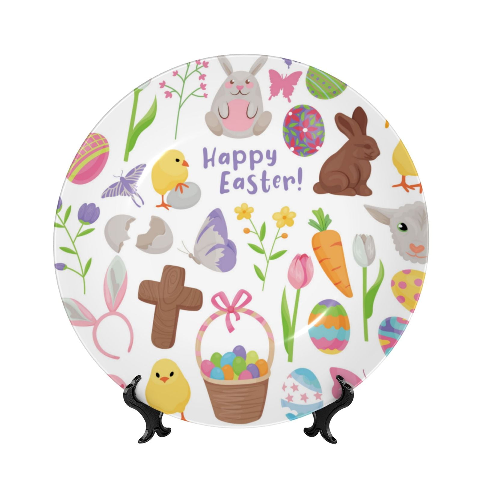 Picia Happy Easter1 Pattern Bone China Decorative Plate – Wall Decor ...