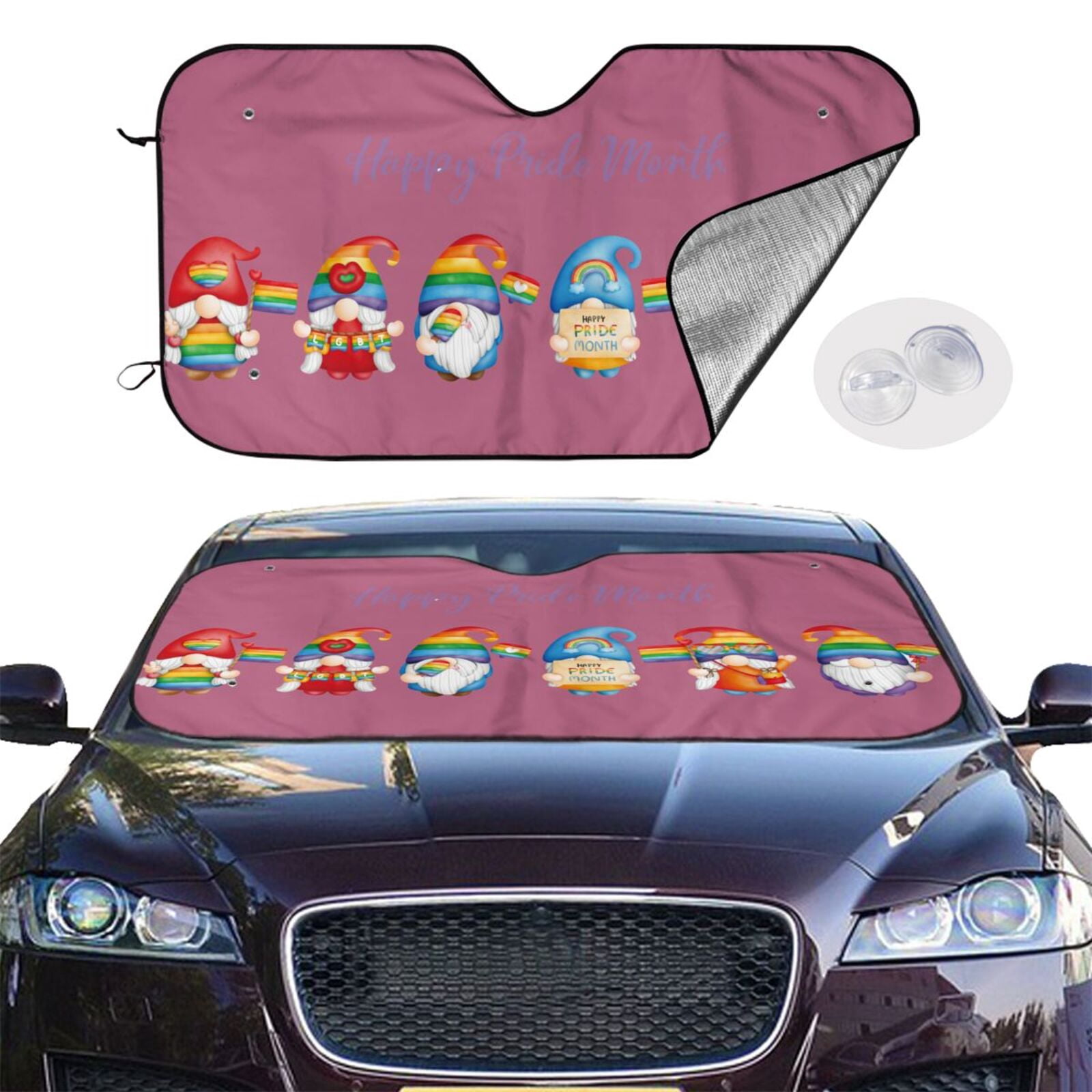 Picia Happy Pride Month Gnome Curved Windshield Sunshade Accordion ...