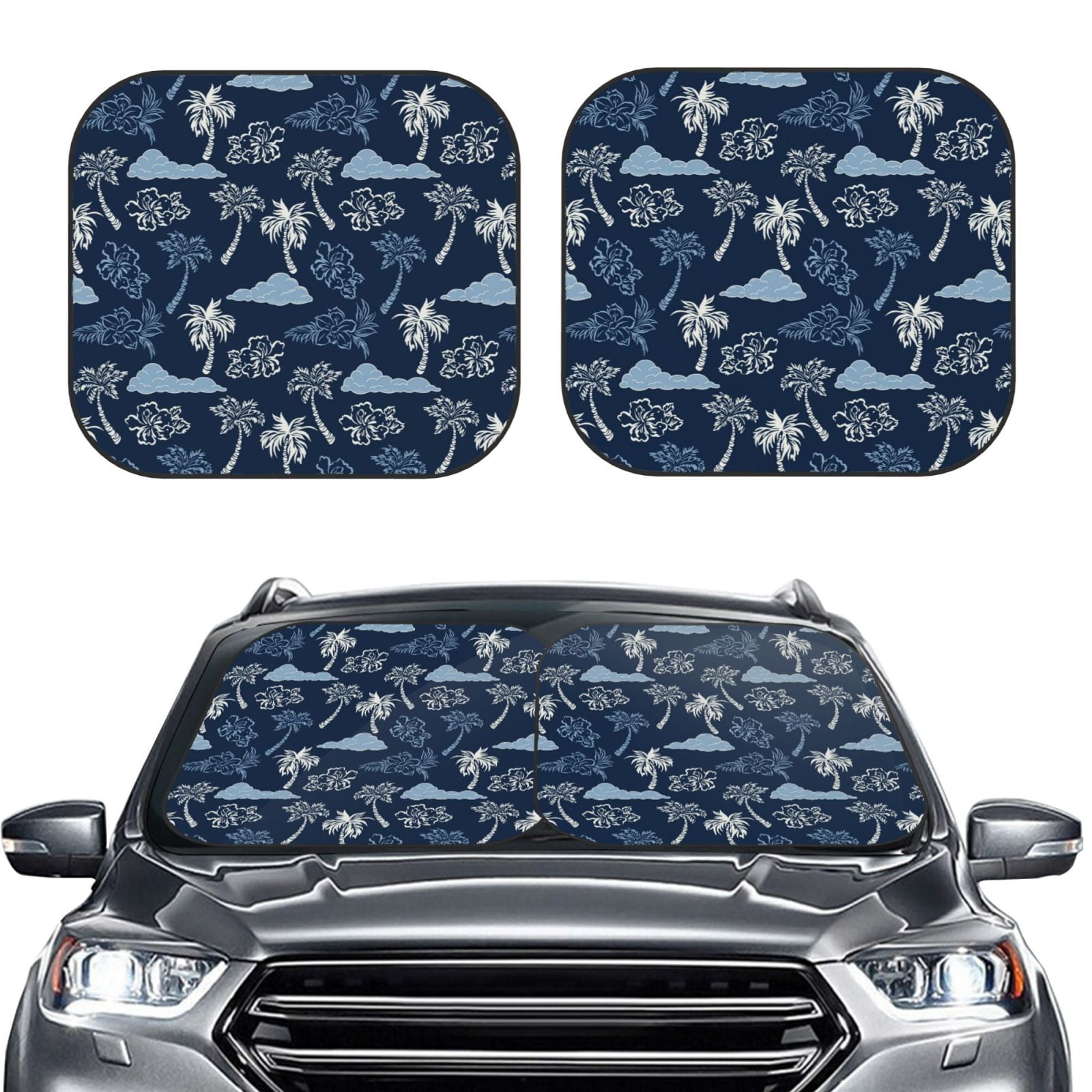 Picia Hawaii Palms 2 Piece Car Windshield Sun Shade Foldable | Foldable ...