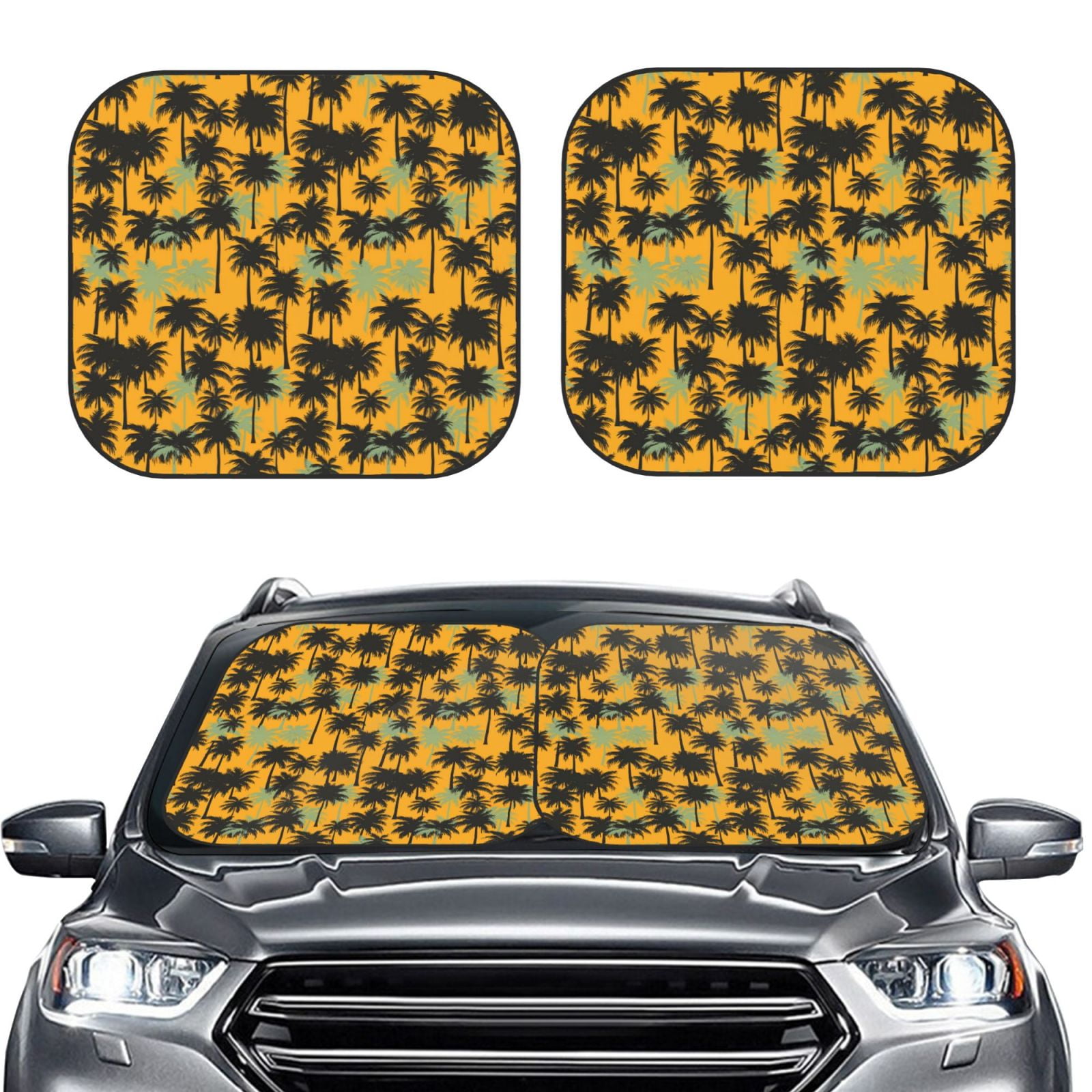 Picia Hawaii Palms 2 Piece Car Windshield Sun Shade Foldable | Foldable ...