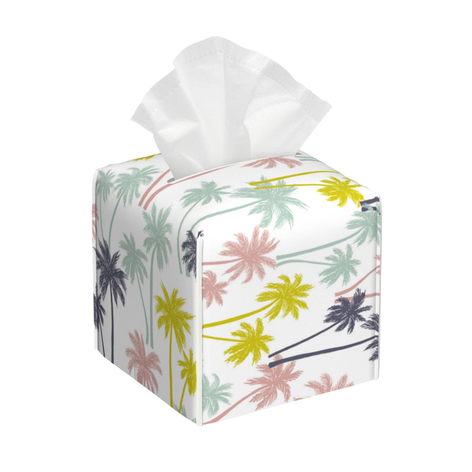 Picia Hawaiian Coconut Tree Pattern Tissue Box Cover,PVC Leather Square ...